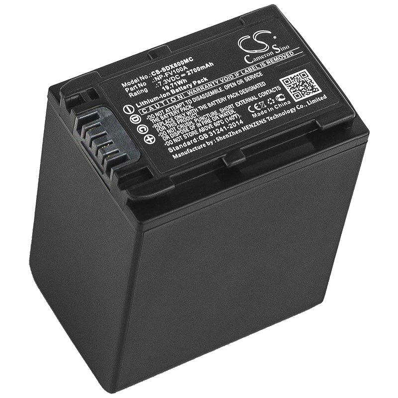 Replacement Sony NP-FV100A Camera Battery (7.3 Volt, 2700 mAh, Li-Ion ...