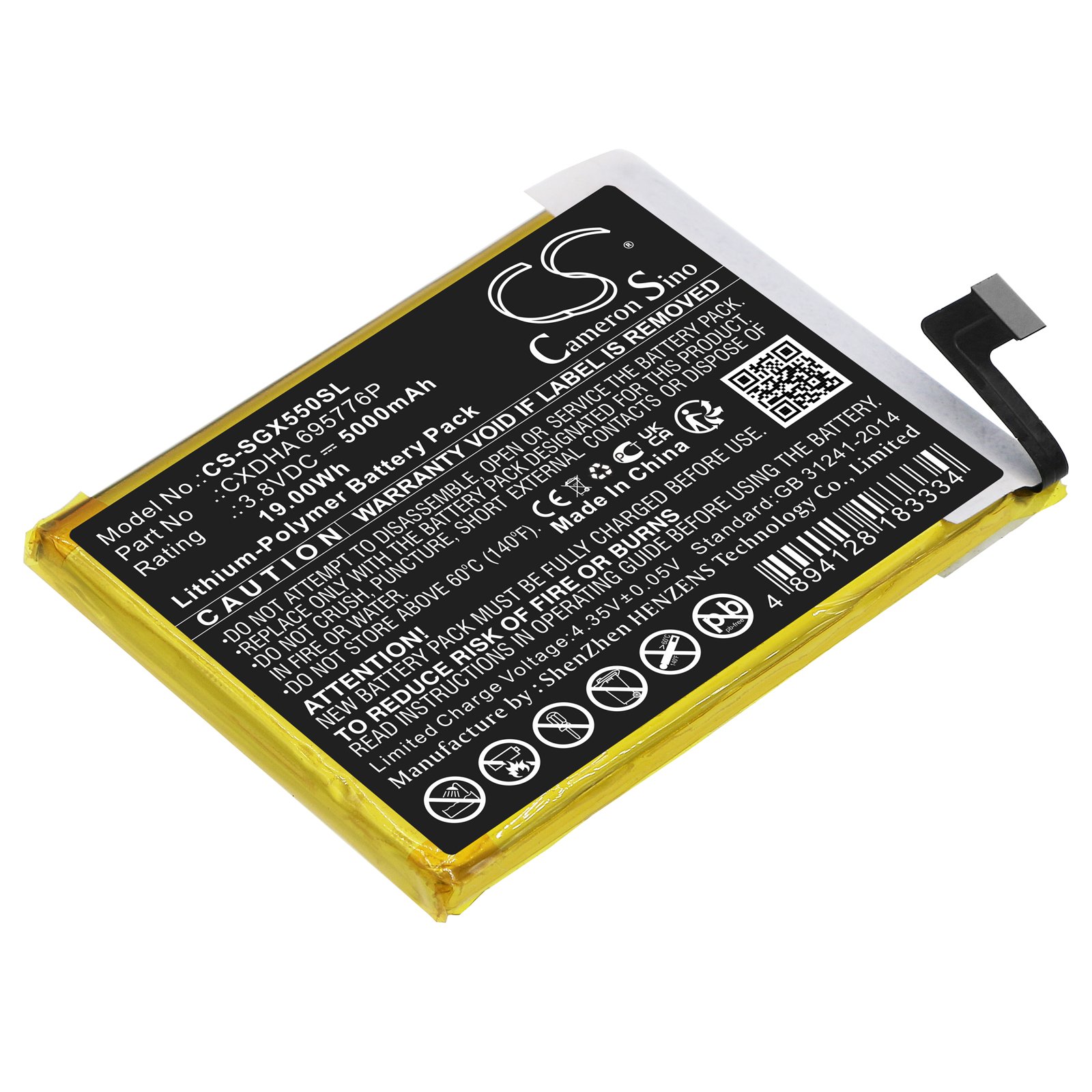Replacement SkyGolf SkyCaddie SX550 GPS Battery (3.8 Volt, 5000 mAh, Li ...