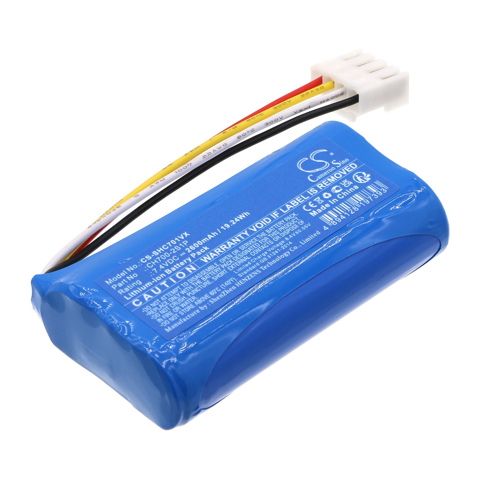 Replacement Shark CH700-2S1P Vacuum Battery (7.4 Volt, 2600 mAh, Li-Ion ...