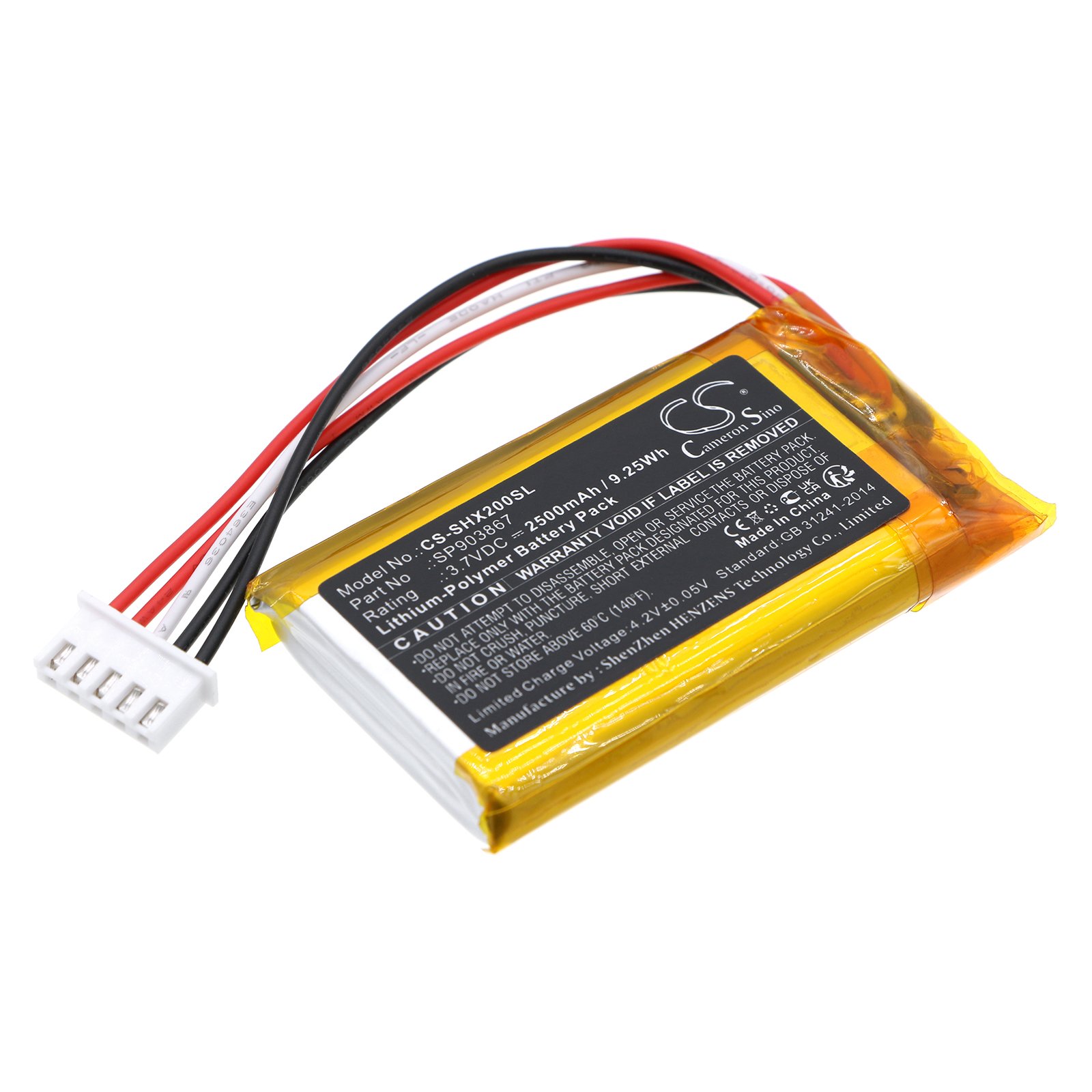 Replacement Sony SRS-XE200 Speaker Battery (3.7 Volt, 2500 mAh, Li-Poly ...