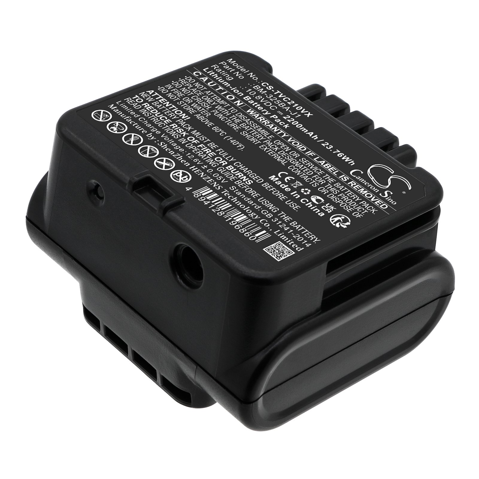 Replacement Toshiba BM-325BA-J1 Vacuum Battery (10.8 Volt, 2200 mAh, Li ...