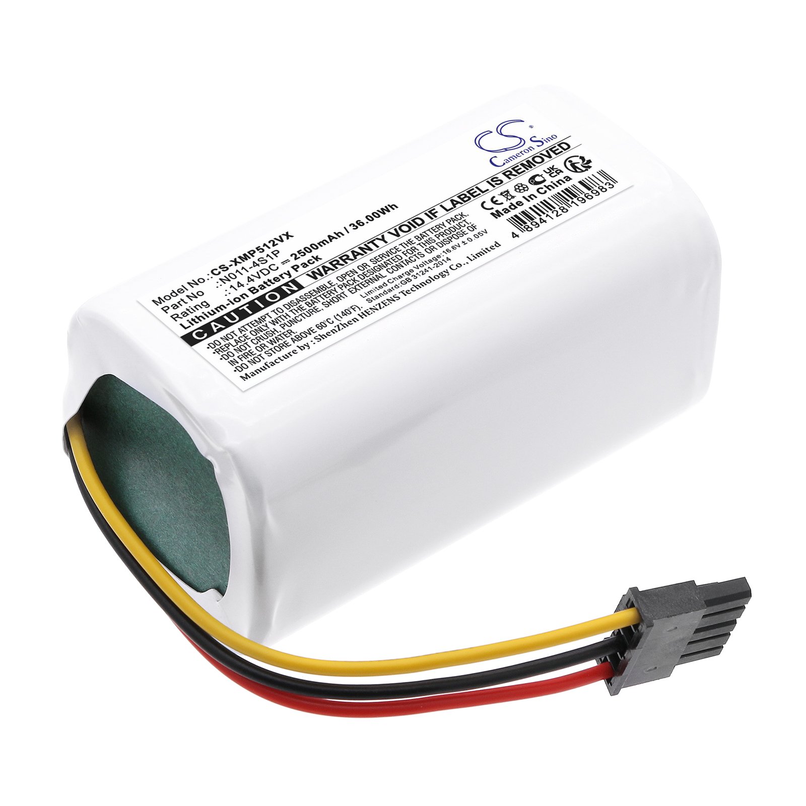 Replacement Xiaomi 260V-4S1P Vacuum Battery (14.4 Volt, 2500 mAh, Li ...