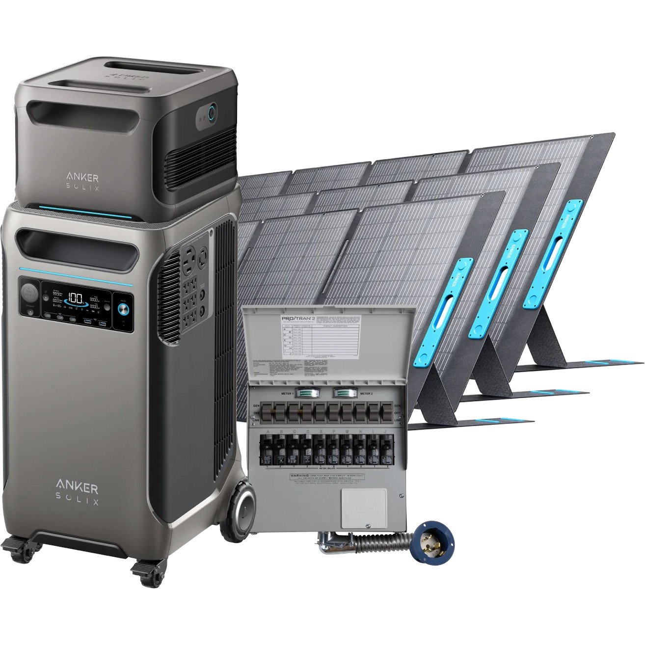 Anker SOLIX F3800 + Expansion Battery + 3x 400W Solar Panel + Home ...