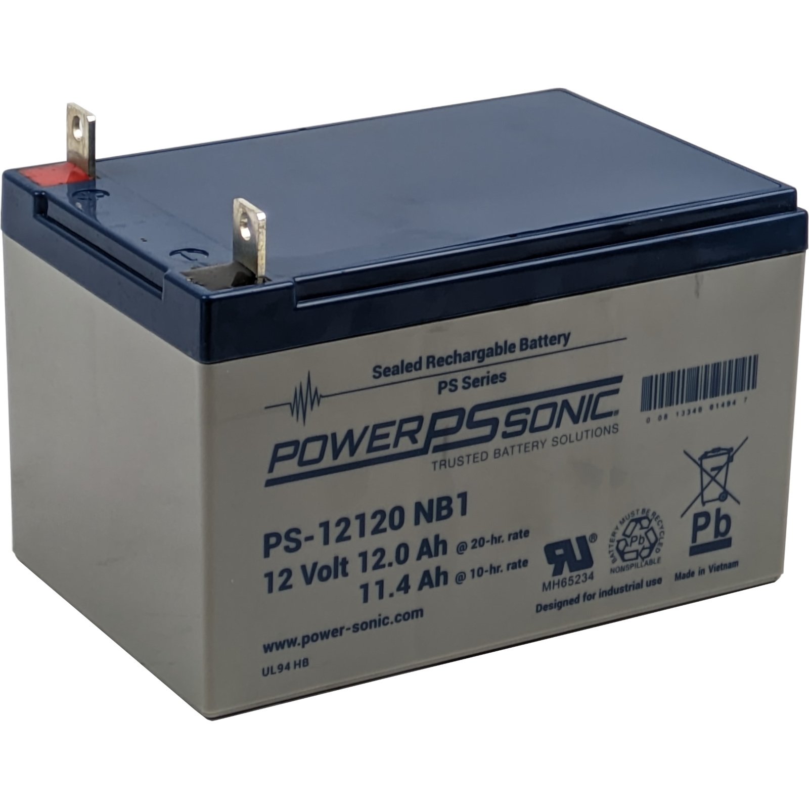 12 Volt, 12 Ah Sealed Lead Acid Battery with Nut and Bolt Terminals