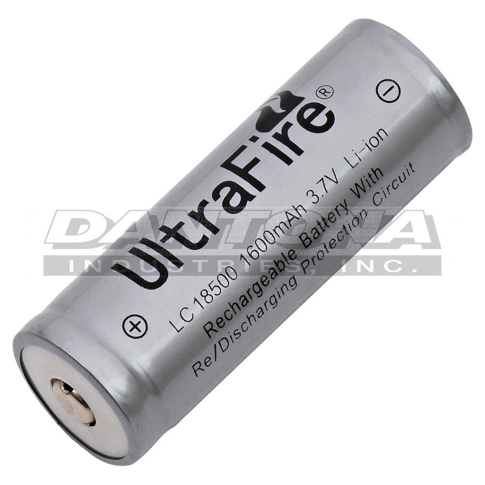 UltraFire LC 18500 Battery with Protection Circuit (3.7V, 1600mAh, Li ...