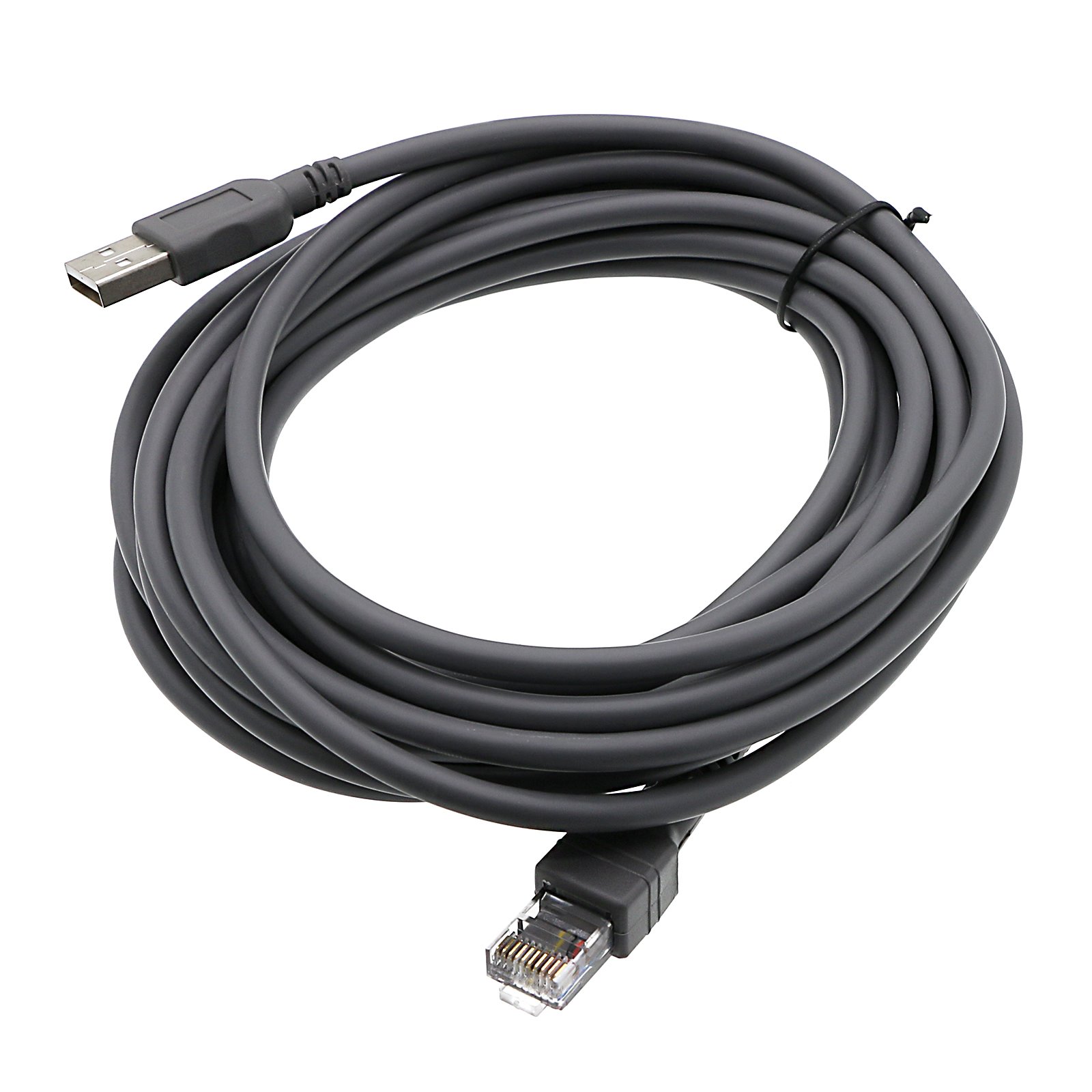 Barcode Scanner Cable with USB Port, 16 ft. Straight Cord | Battery Mart