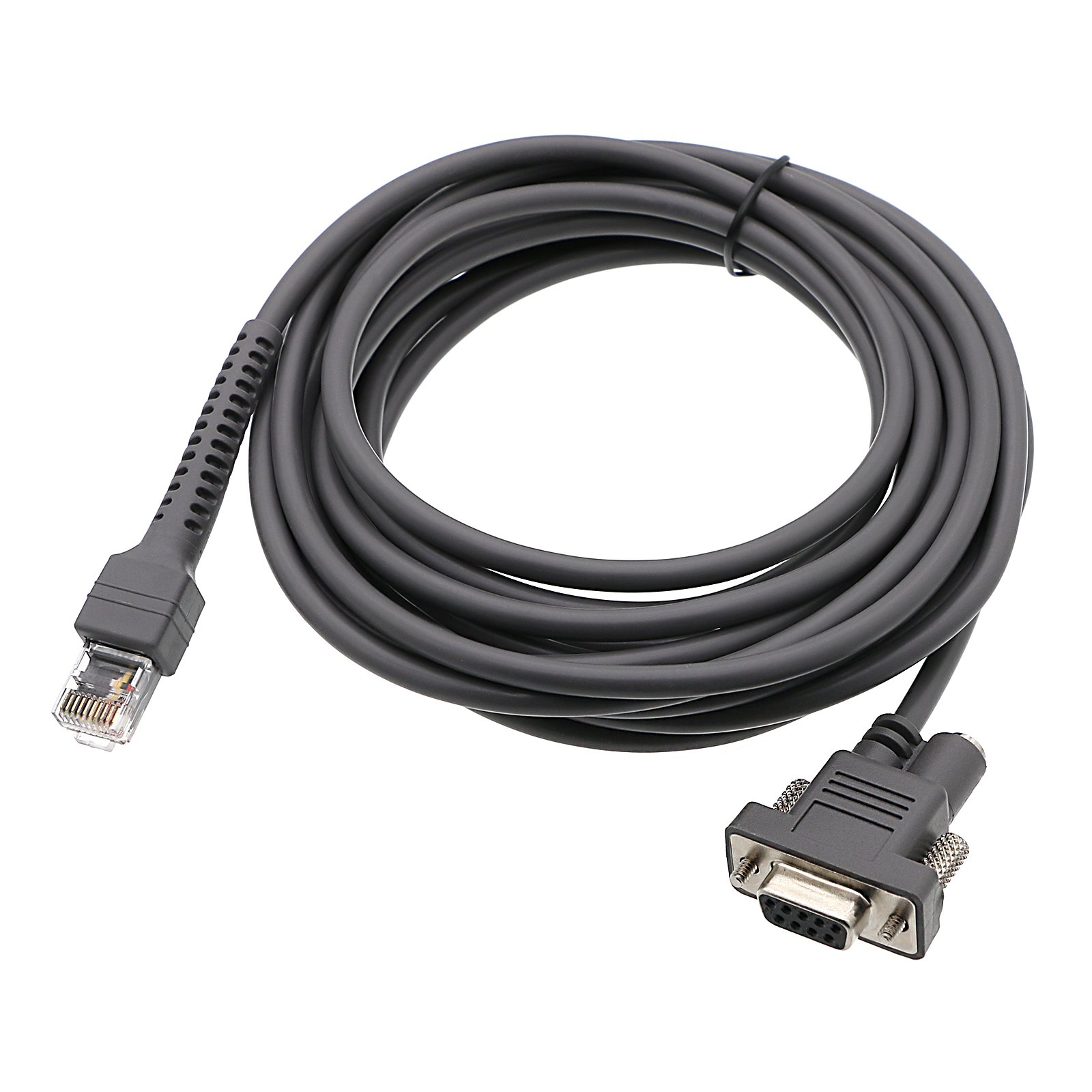 Barcode Scanner Cable with RS232 Port, 16 ft. Straight Cord | Battery Mart