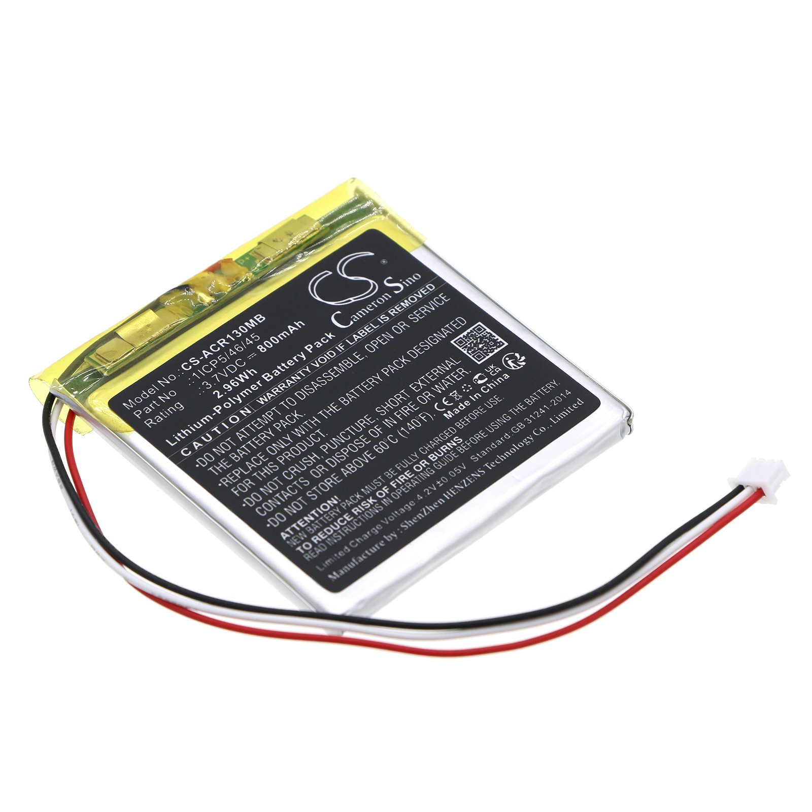Replacement Angelcare 1ICP5/46/45 Baby Monitor Battery (3.7 Volt, 800 ...
