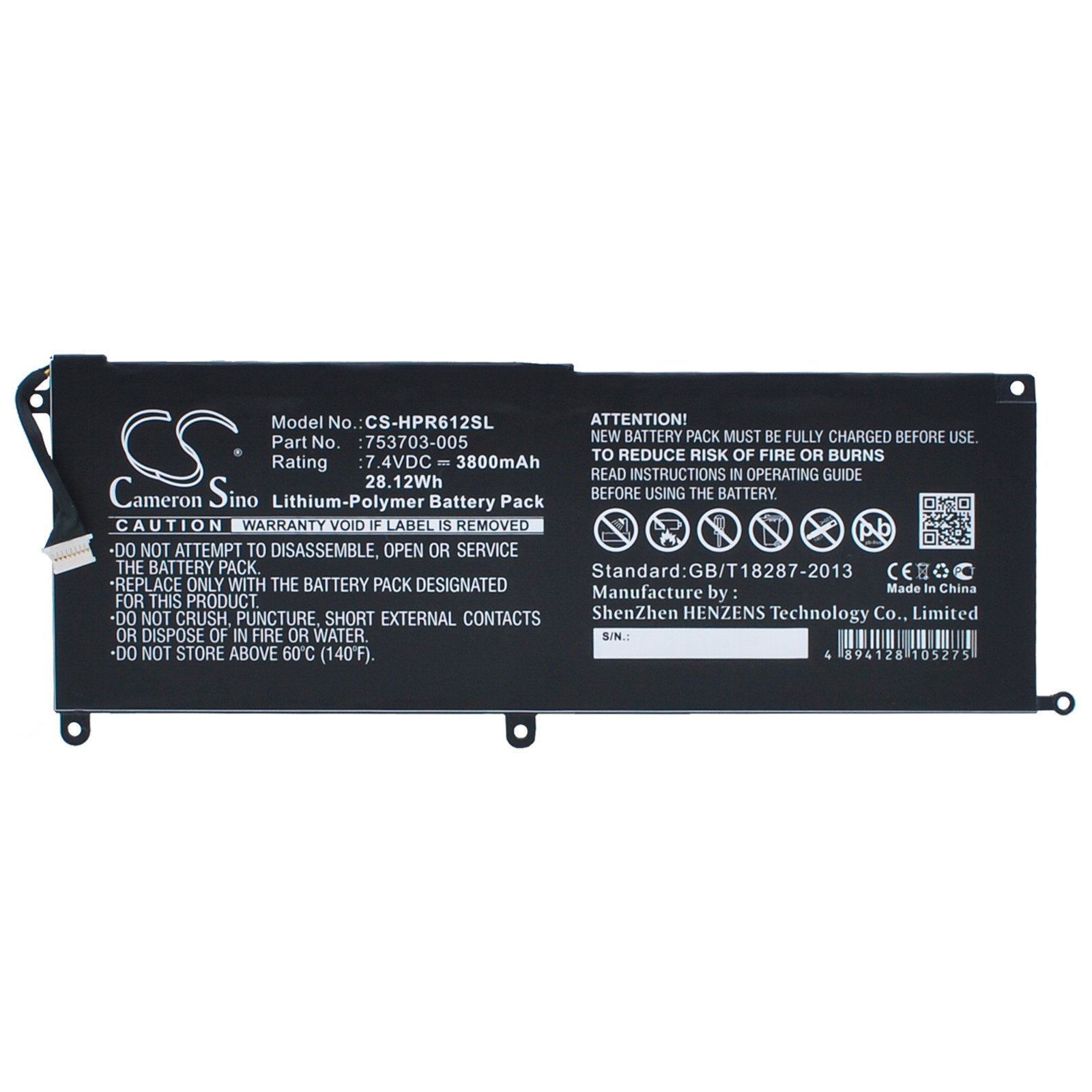 Replacement HP Pro Tablet x2 612 G1 Tablet Battery (7.4 Volt, 3800 mAh ...