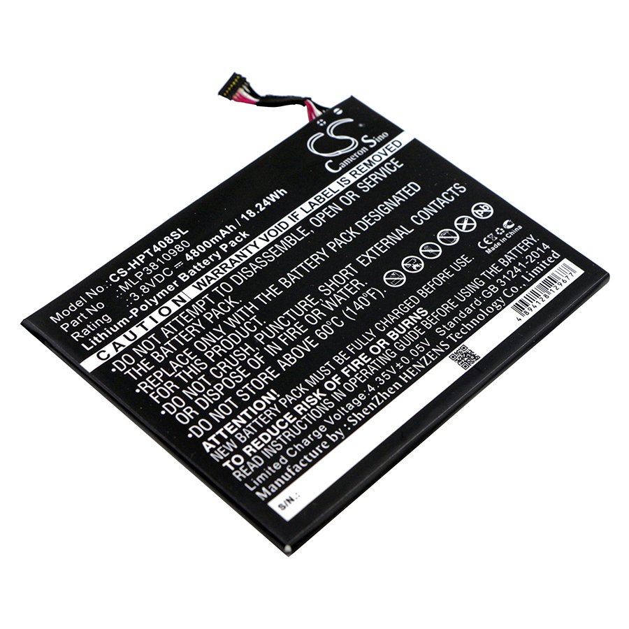Replacement HP Pro Tablet 408 G1 Tablet Battery (3.8 Volt, 4800 mAh, Li ...