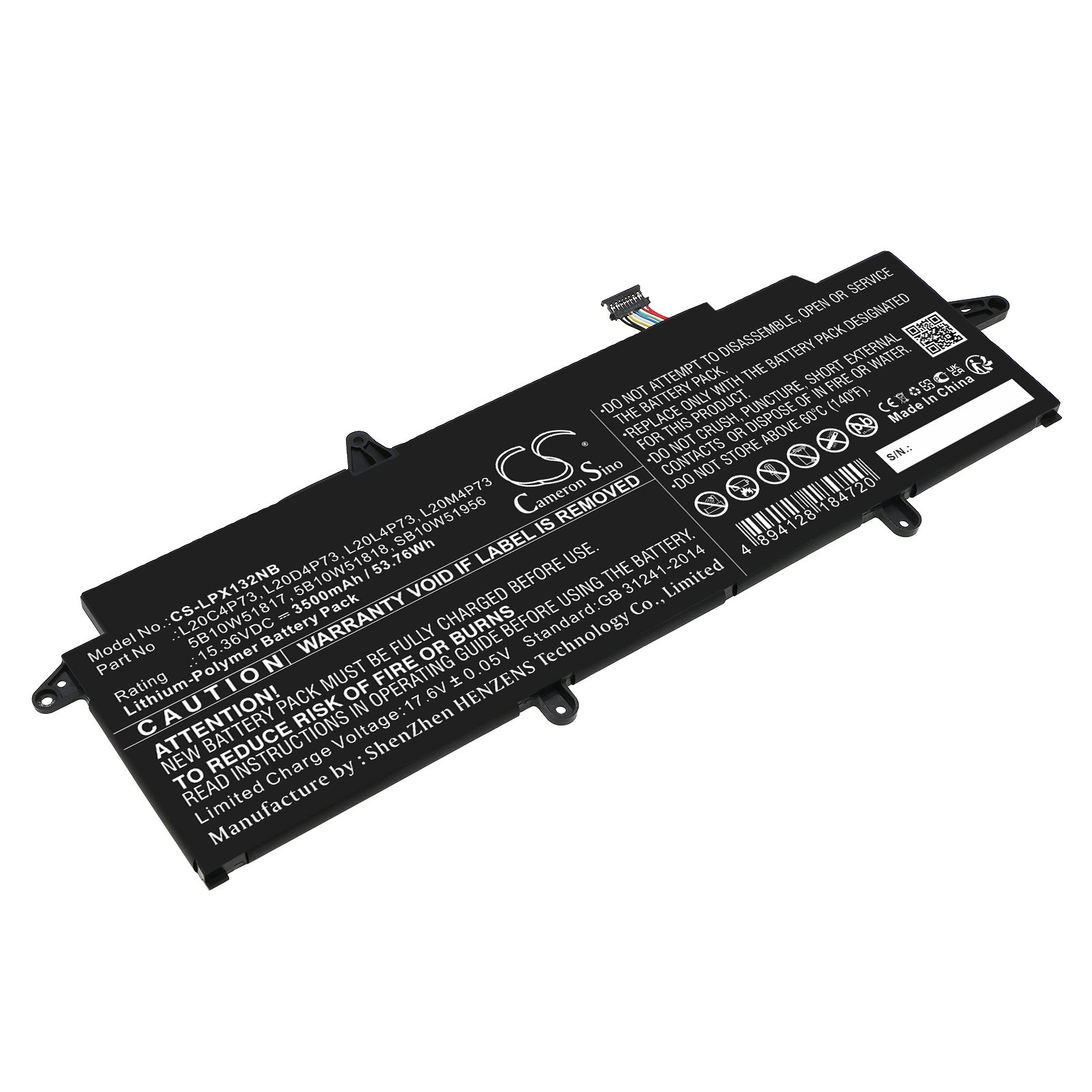 Replacement Lenovo 5B10W51817 Laptop Battery | Battery Mart