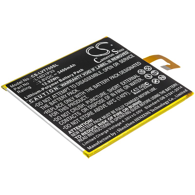 Replacement Lenovo Tab 7 Tablet Battery (3.8 Volt, 3400 mAh, Li-Poly ...