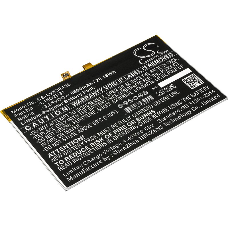 Replacement Lenovo Tab 4 10 Tablet Battery (3.85 Volt, 6800 mAh, Li ...