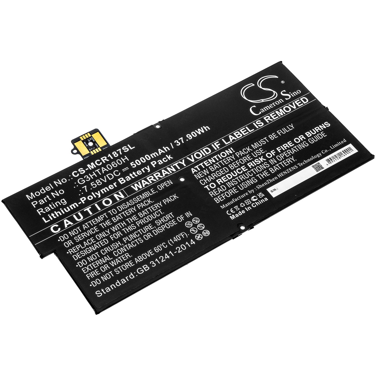 Replacement Microsoft Surface Pro X 1876 Keyboard Tablet Battery (7.58 ...