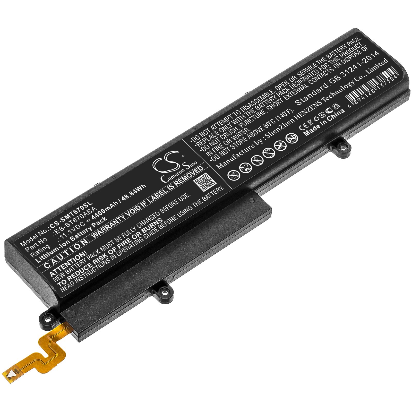 Replacement Samsung Galaxy Tab View Tablet Battery (11.1 Volt, 4400 mAh ...