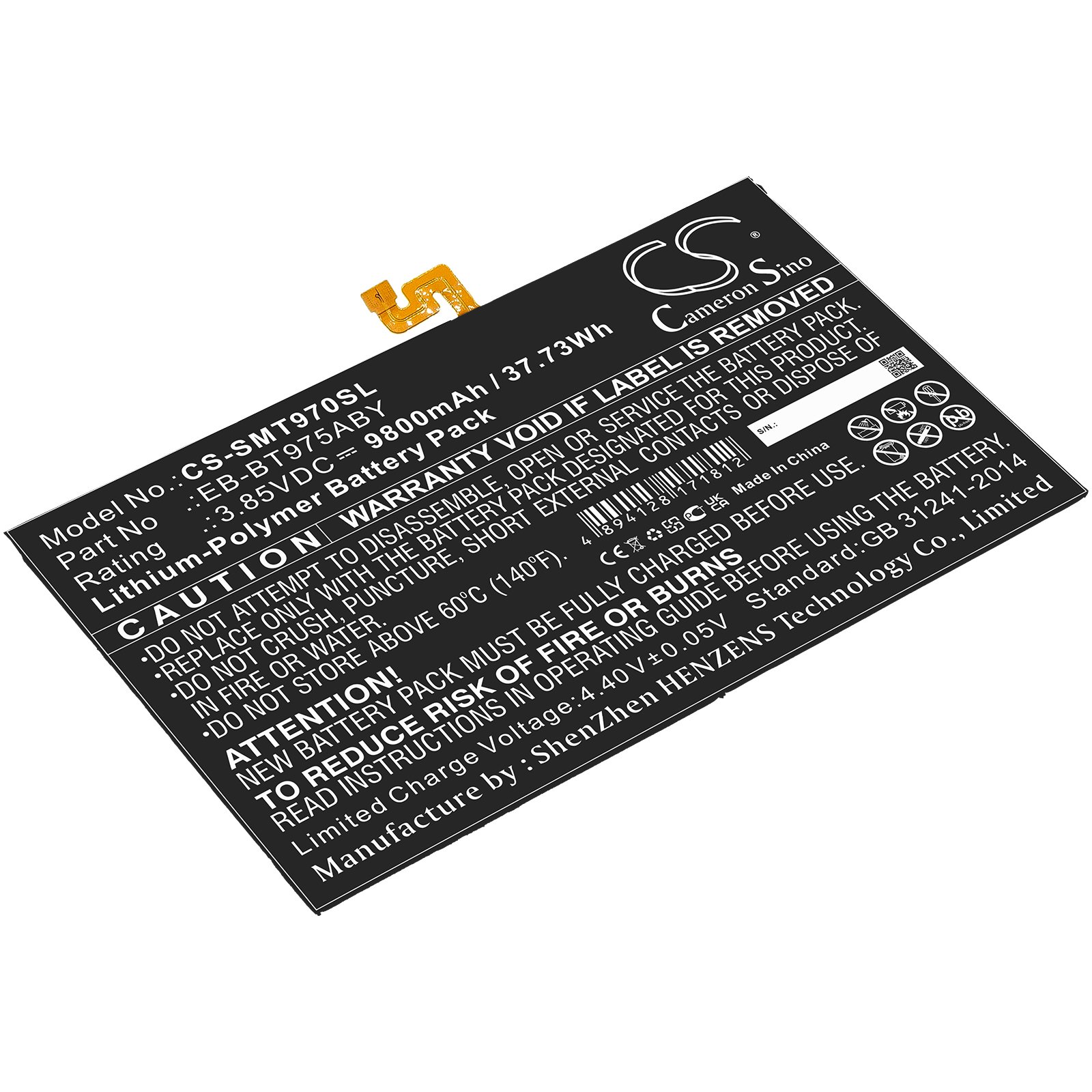 Replacement Samsung Galaxy Tab S7 FE 5G Tablet Battery (3.85 Volt, 9800 ...