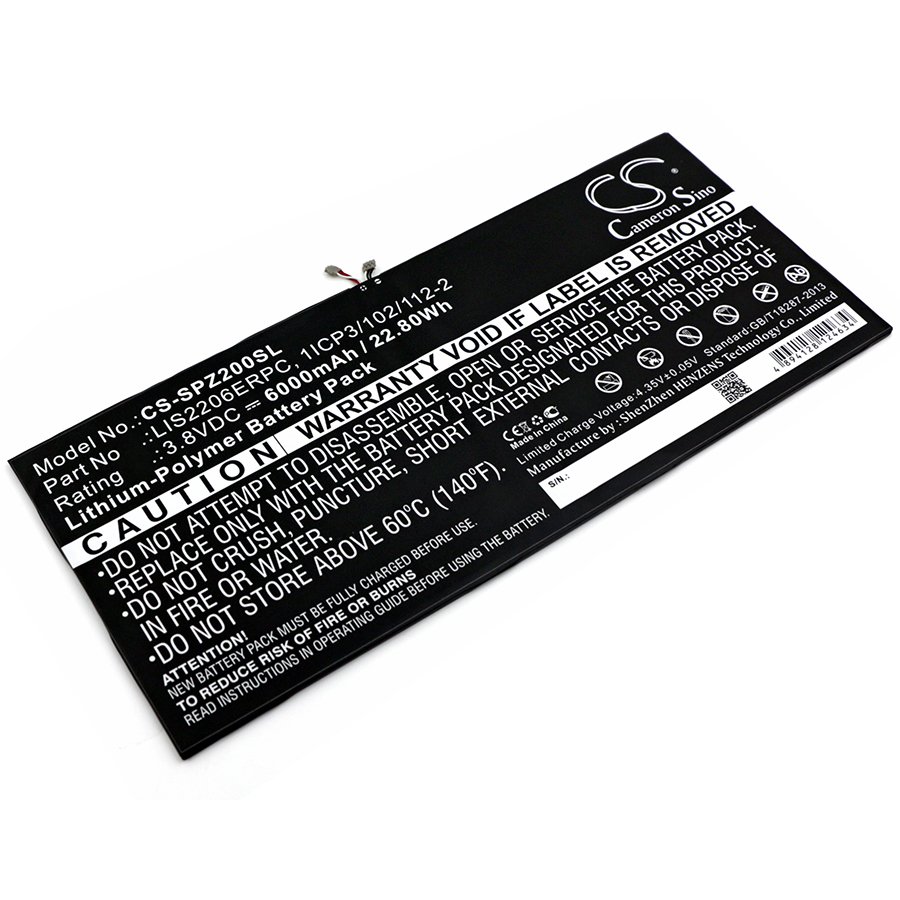 Replacement Sony Castor Tablet Battery (3.8 Volt, 6000 mAh, Li-Poly ...