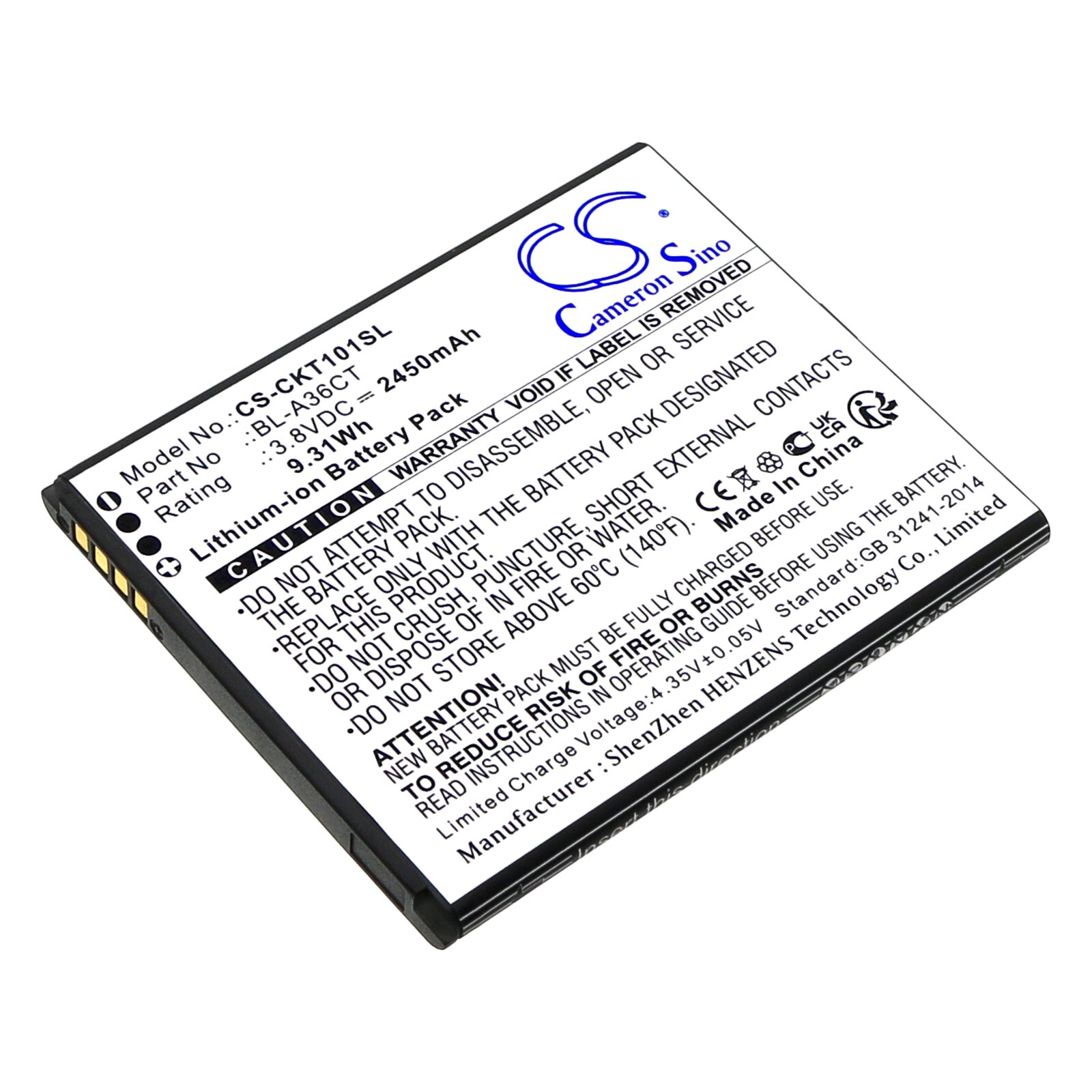 Replacement Cricket Debut Smart, SL101AE Cell Phone Battery | Battery Mart