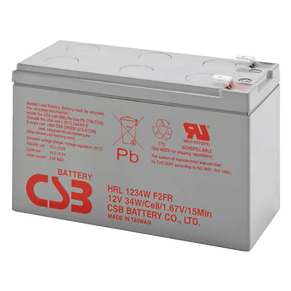 Flame Retardant 12V, 9Ah Battery | CSB HRL1234WF2FR