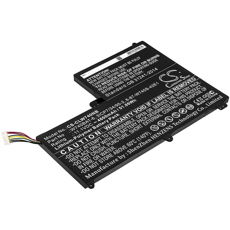 Replacement Clevo 3ICP7/34/95-2, W740BAT-6 Laptop Battery | Battery Mart
