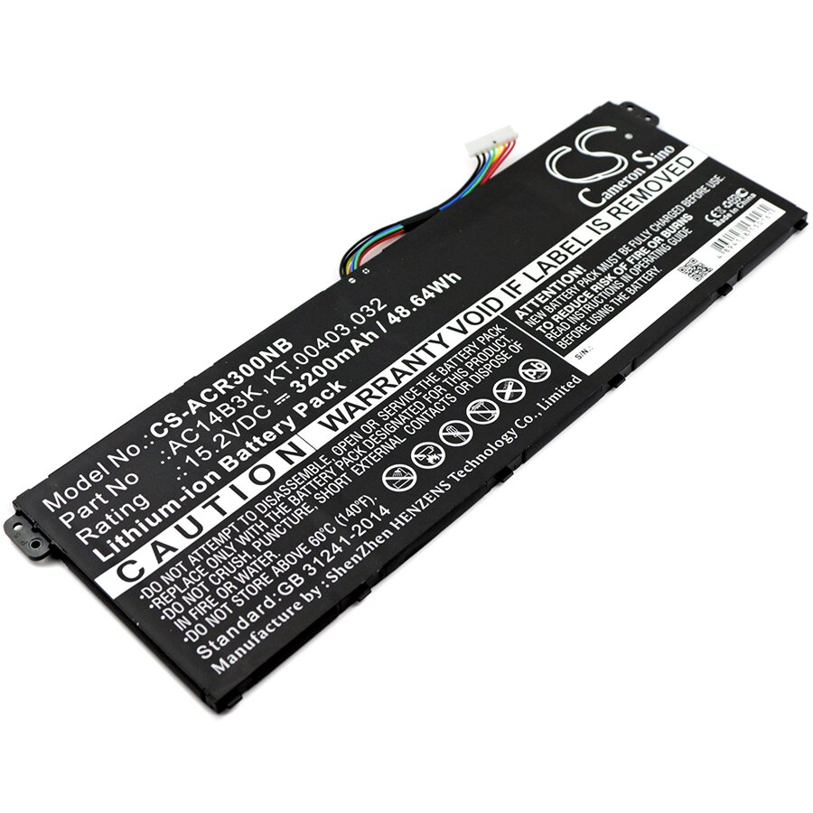 Replacement Acer AC14B3K, KT.00403.032 Laptop Battery - Free Shipping ...
