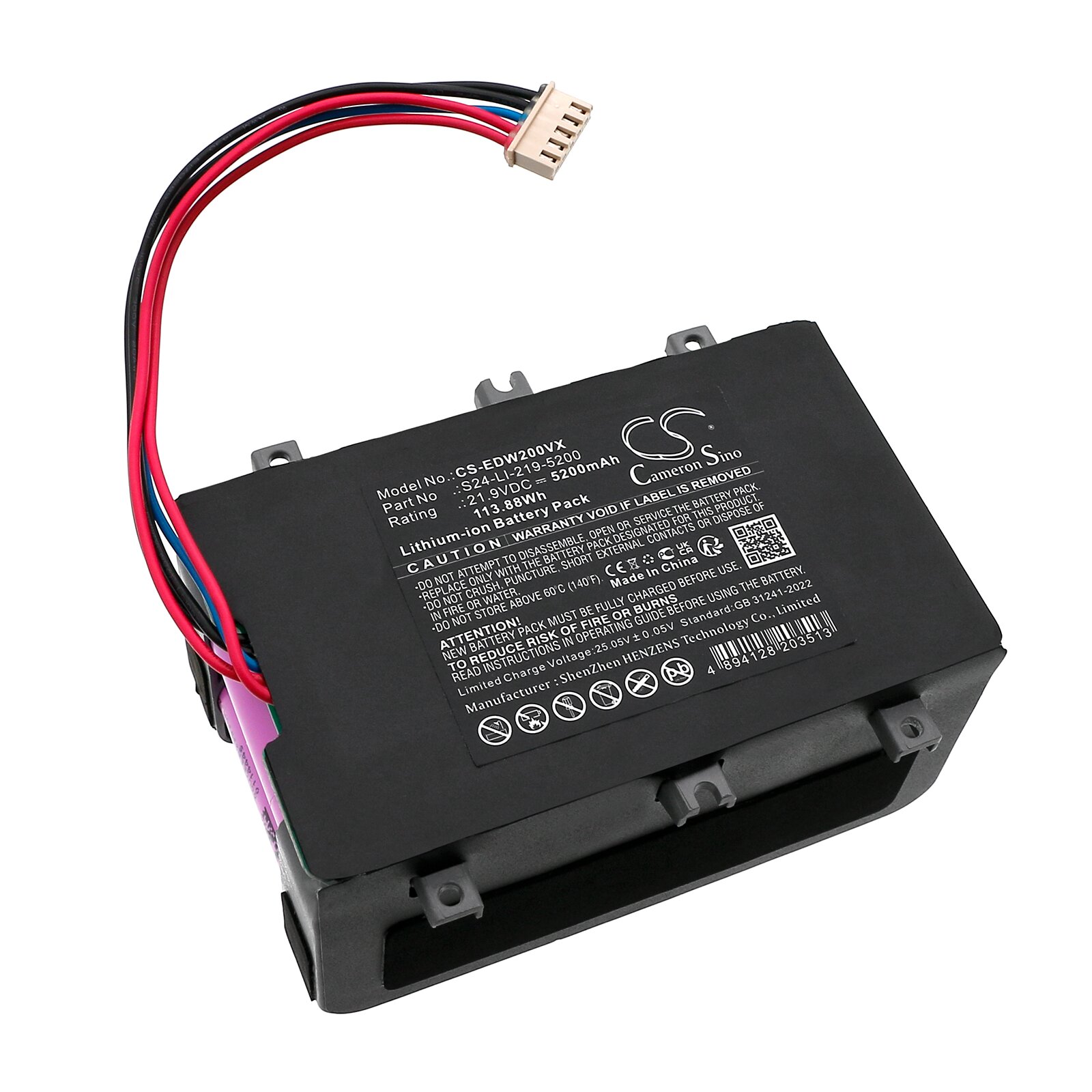Replacement Ecovacs S24-LI-219-5200 Vacuum Battery (21.9 Volt, 5200 mAh ...