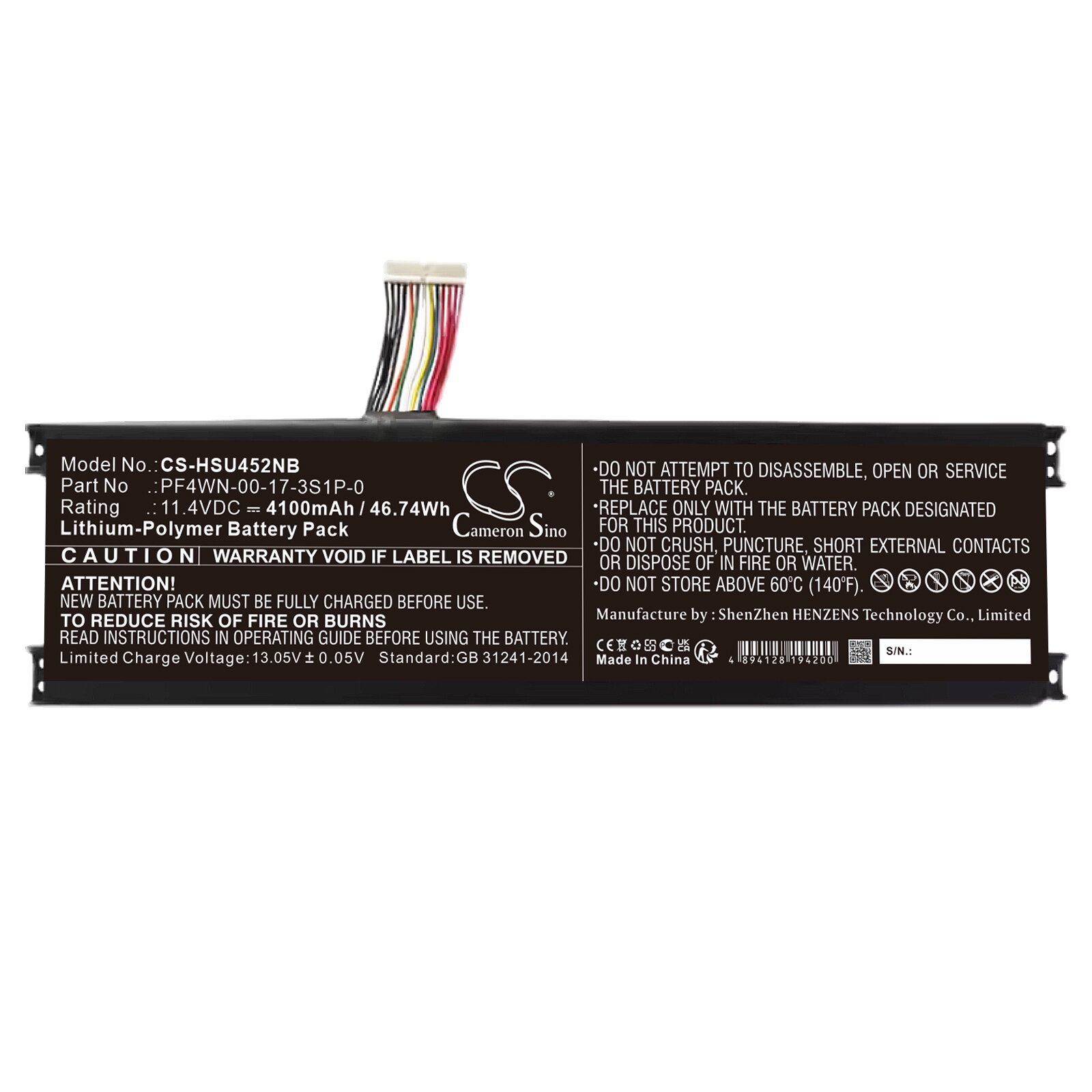 Replacement Hasee PF4WN-00-13-3S1P-0 Laptop Battery | Battery Mart