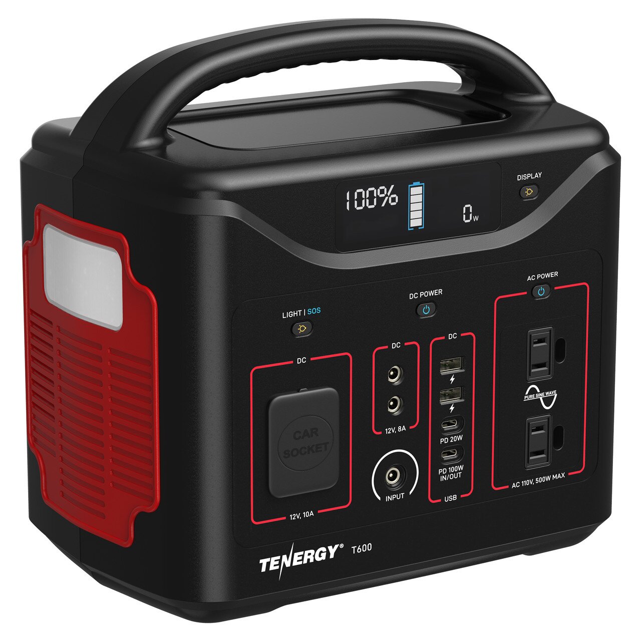 Tenergy T600 Portable Power Station - 600Wh LiFePO4 Battery Backup