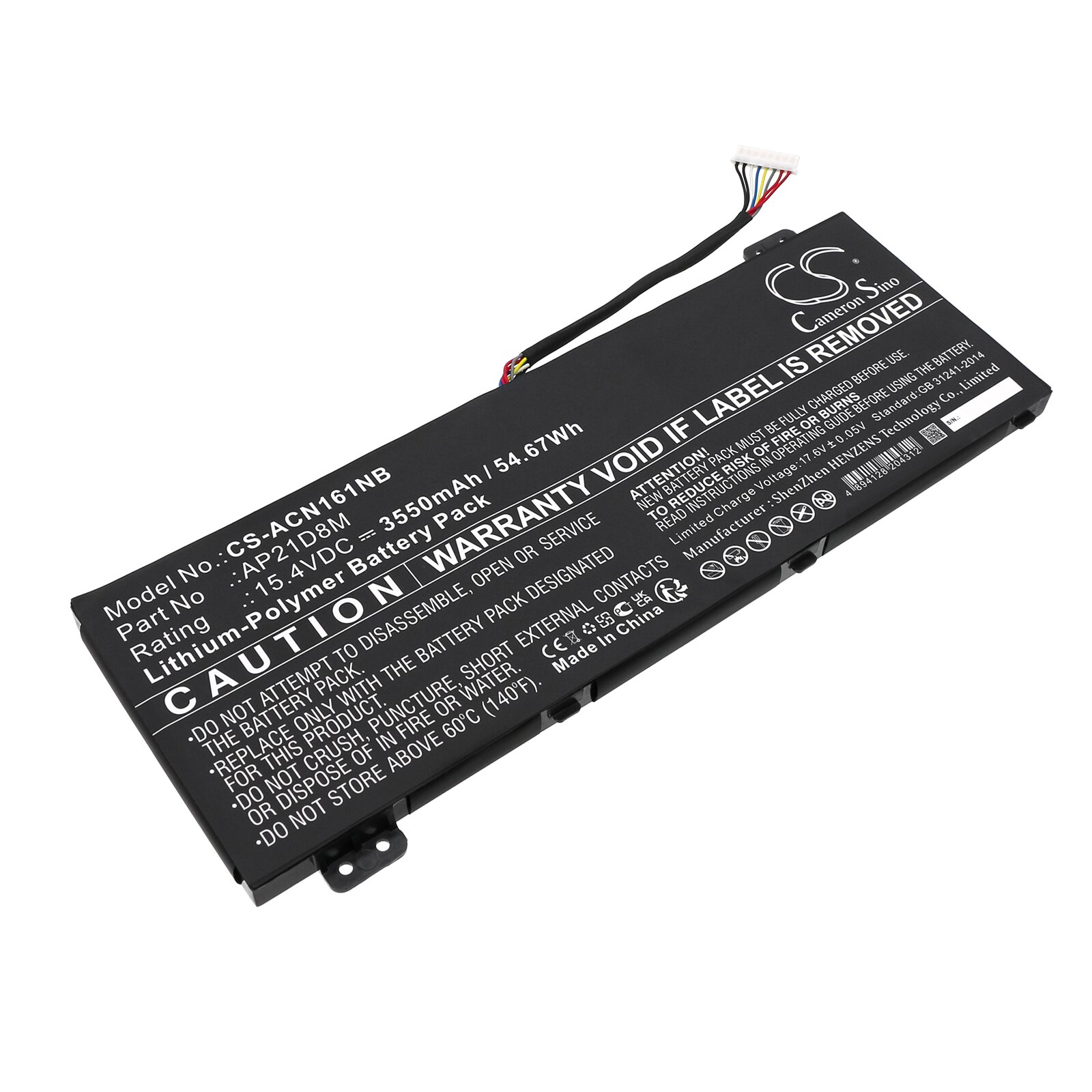 Replacement Acer AP21D8M Laptop Battery (15.4 Volt, 3550 mAh) | Battery ...