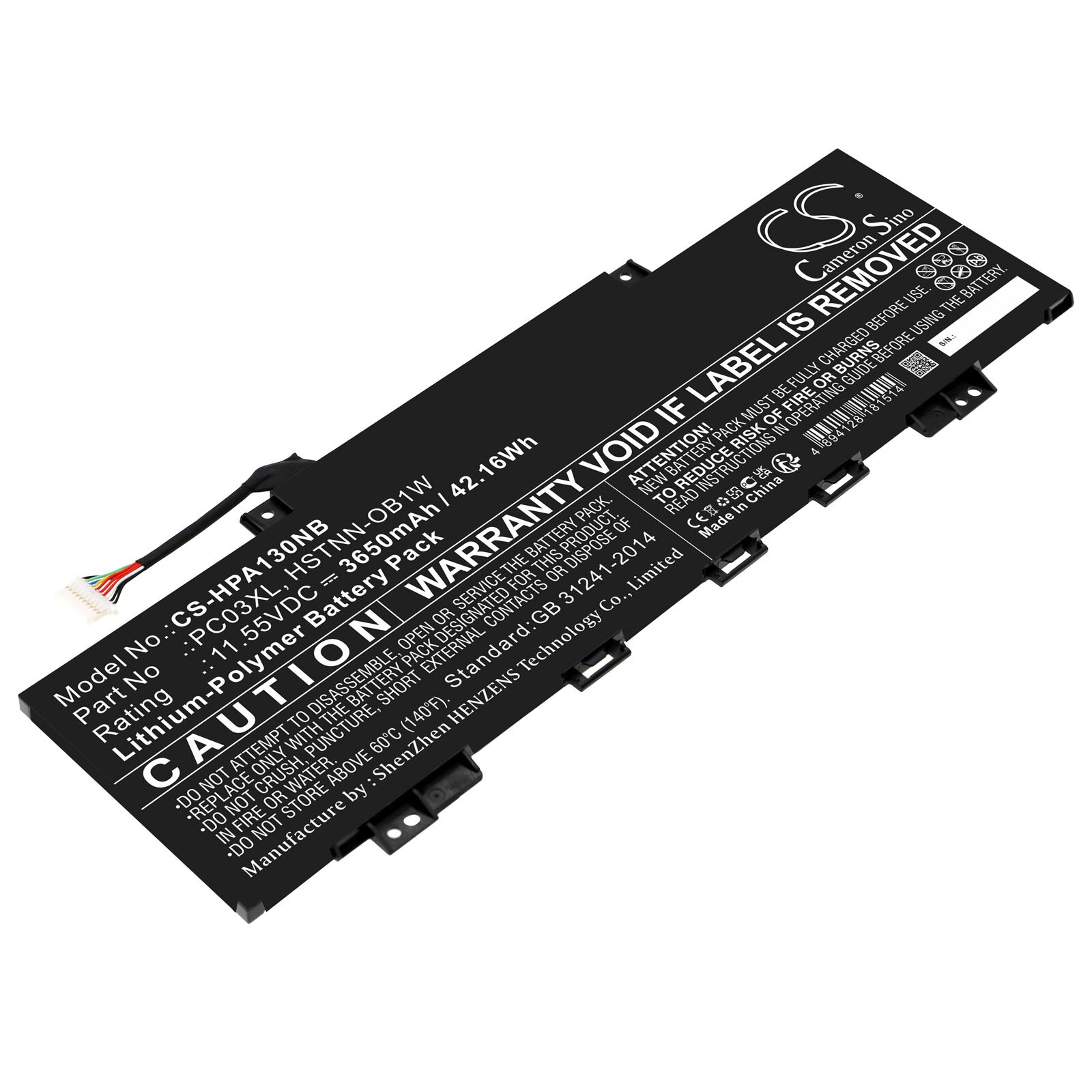 Replacement HP PC03XL Laptop Battery (11.55 Volt, 3650 mAh) | Battery Mart