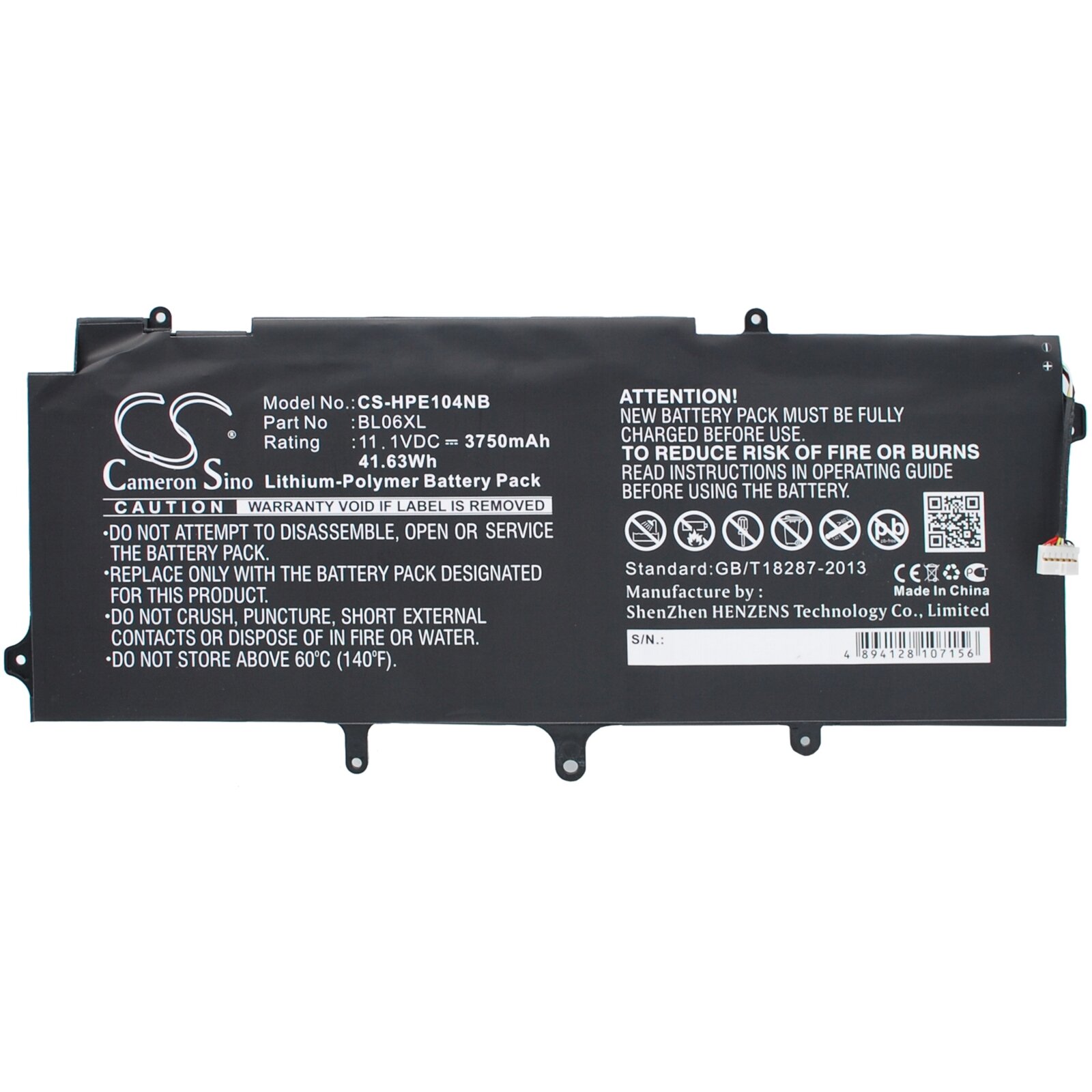 Replacement HP BL06XL Laptop Battery (11.1 Volt, 3750 mAh) | Battery Mart