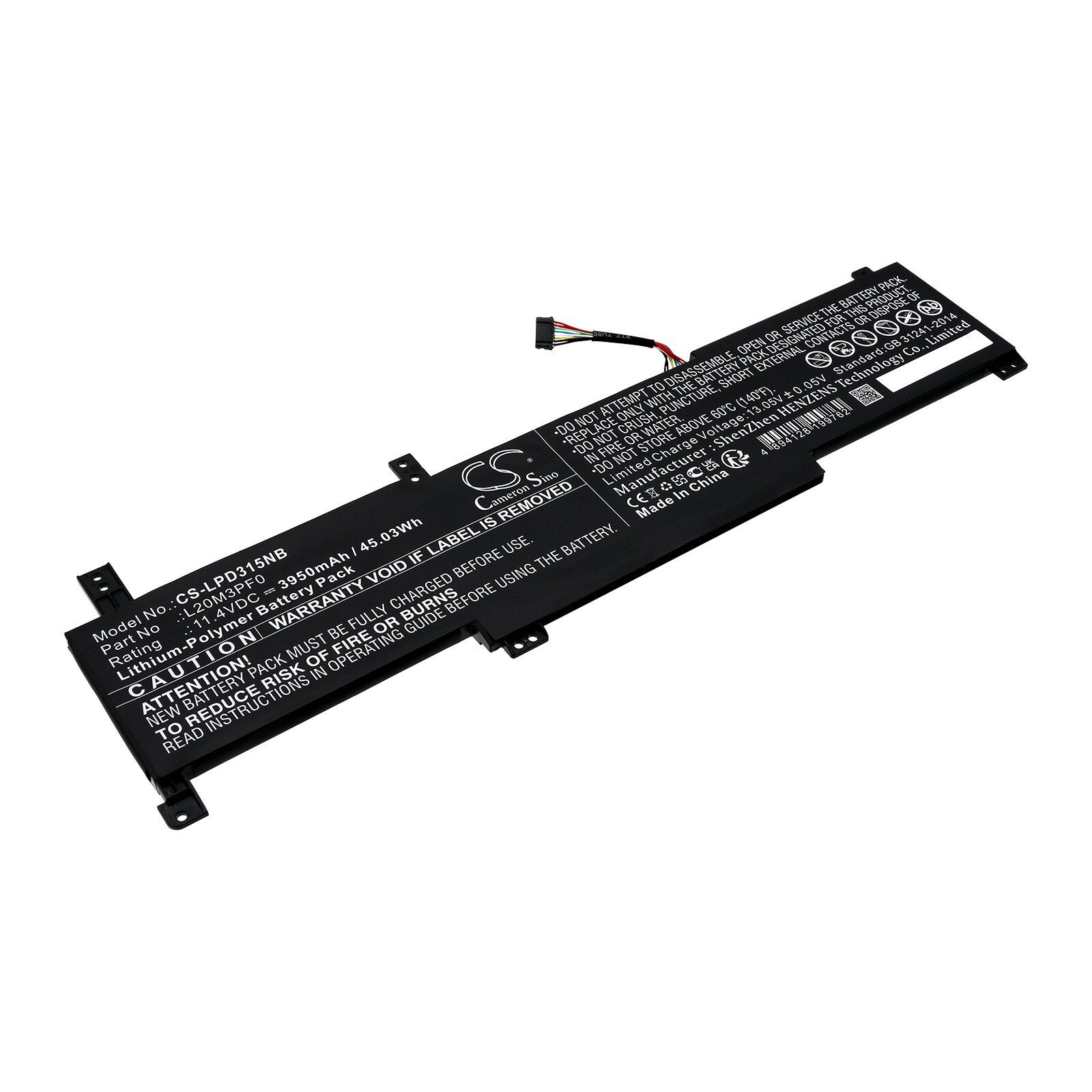 Replacement Lenovo L20C3PF0 Laptop Battery (11.4 Volt, 3950 mAh ...