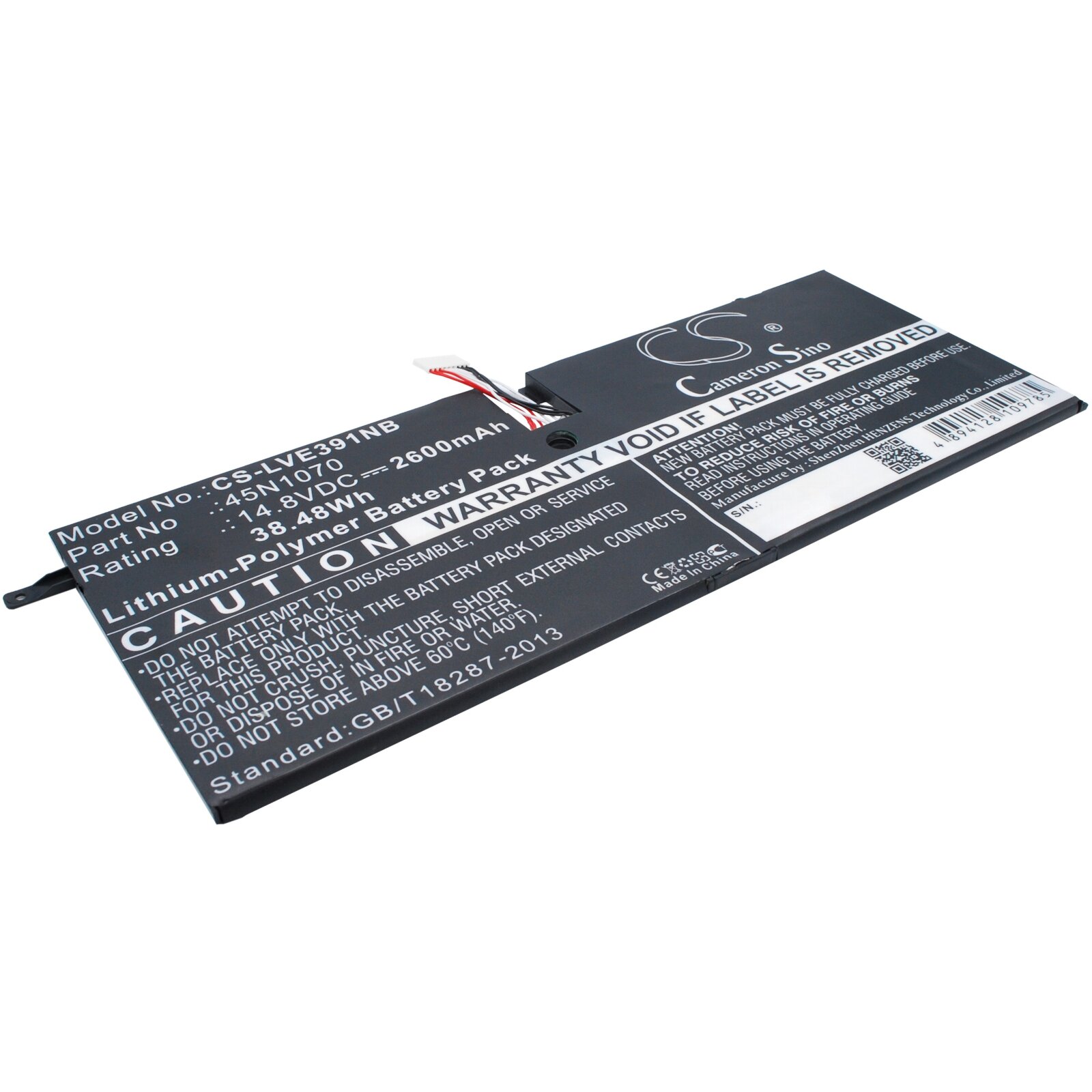 Replacement Lenovo 45N1070 Laptop Battery (14.8 Volt, 2600 mAh ...