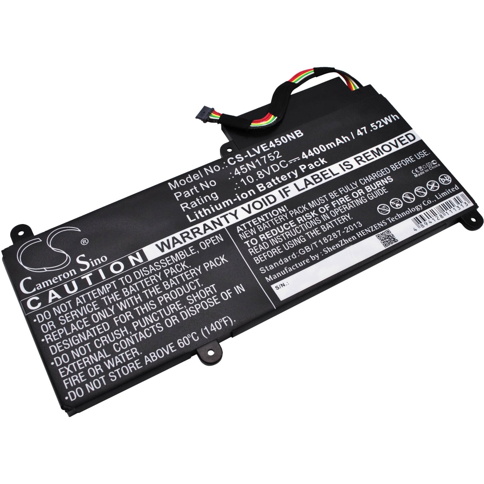 Replacement Lenovo 45N1752 Laptop Battery (10.8 Volt, 4400 mAh ...