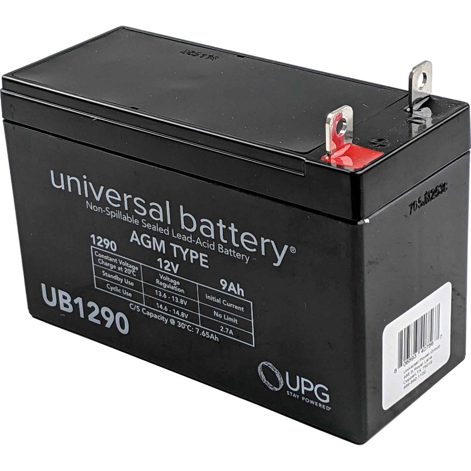 12 Volt 9 Ah Sealed Lead Acid Rechargeable Battery w/ B1 Connector