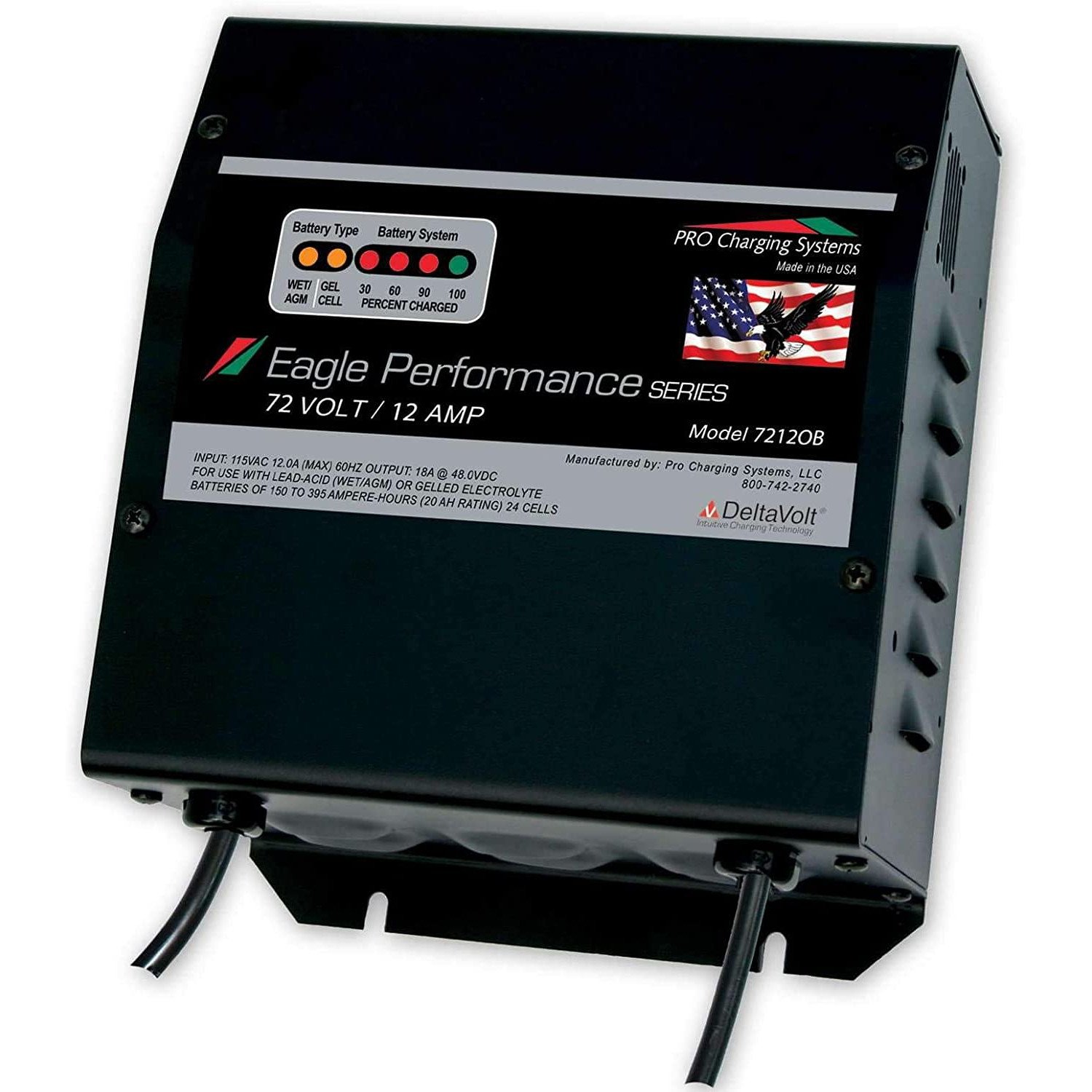 72 Volt 12 Amp Dual Pro On-Board Eagle Charger | Battery Mart