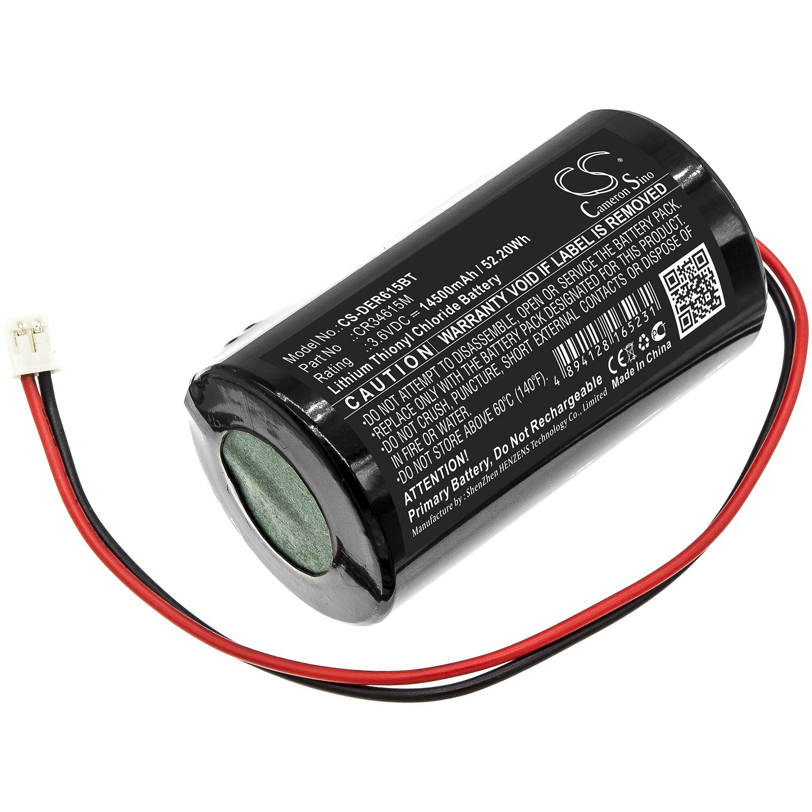 Replacement Pyronix Alarm System Battery (3.6V, 14500mAh, Li-SOCl2 ...