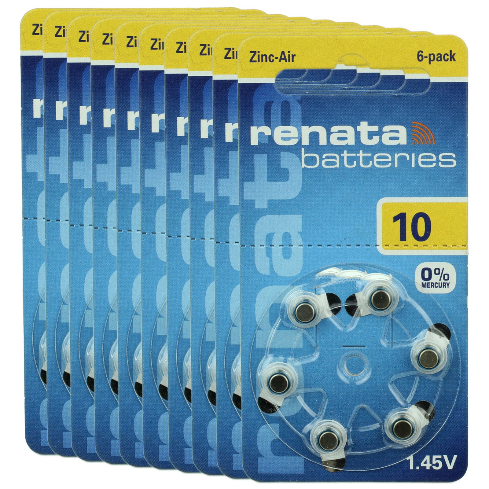 Size 10 Hearing Aid Batteries - 60 Pack - Free Shipping | Battery Mart