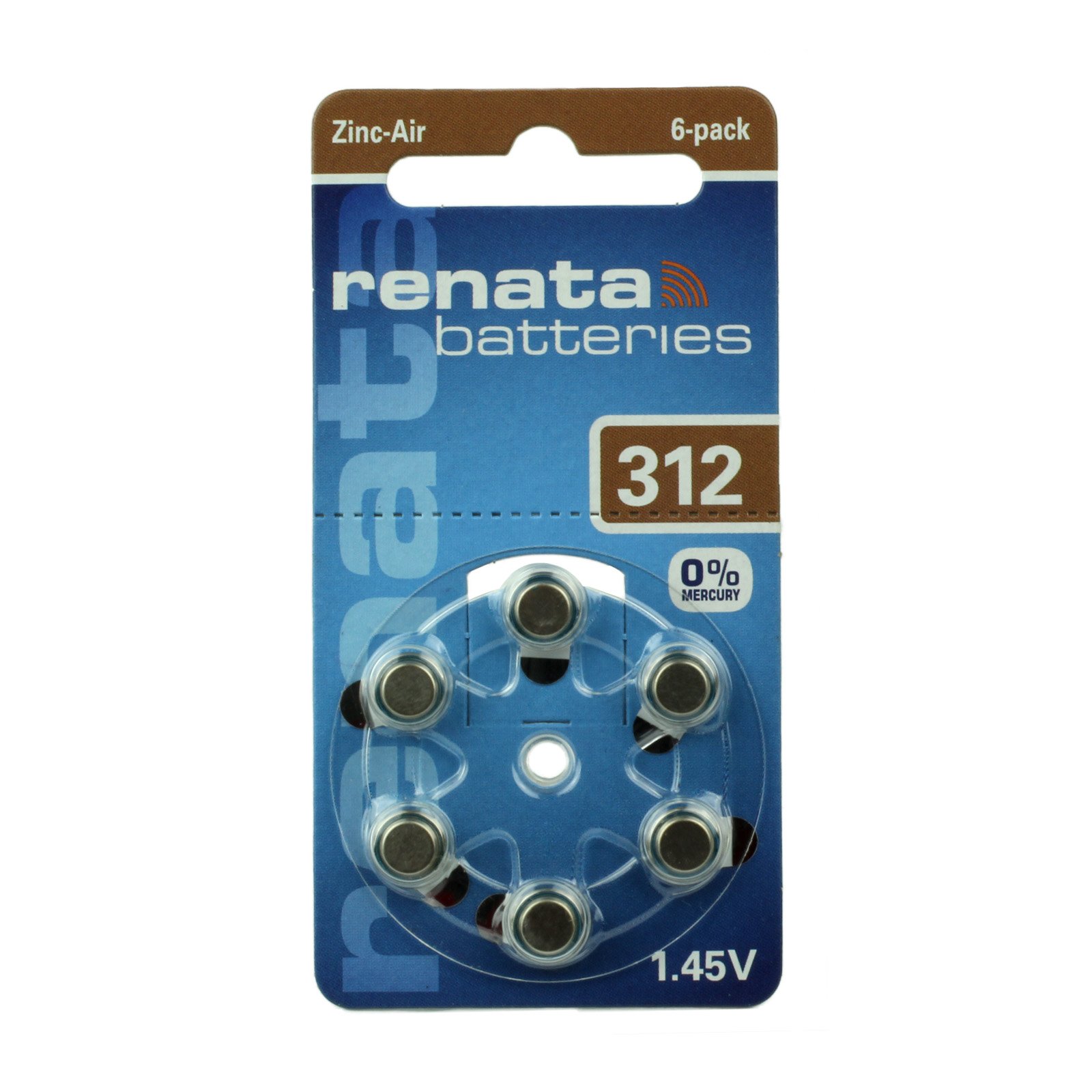 Size 312 Hearing Aid Batteries - 6 Pack | Battery Mart