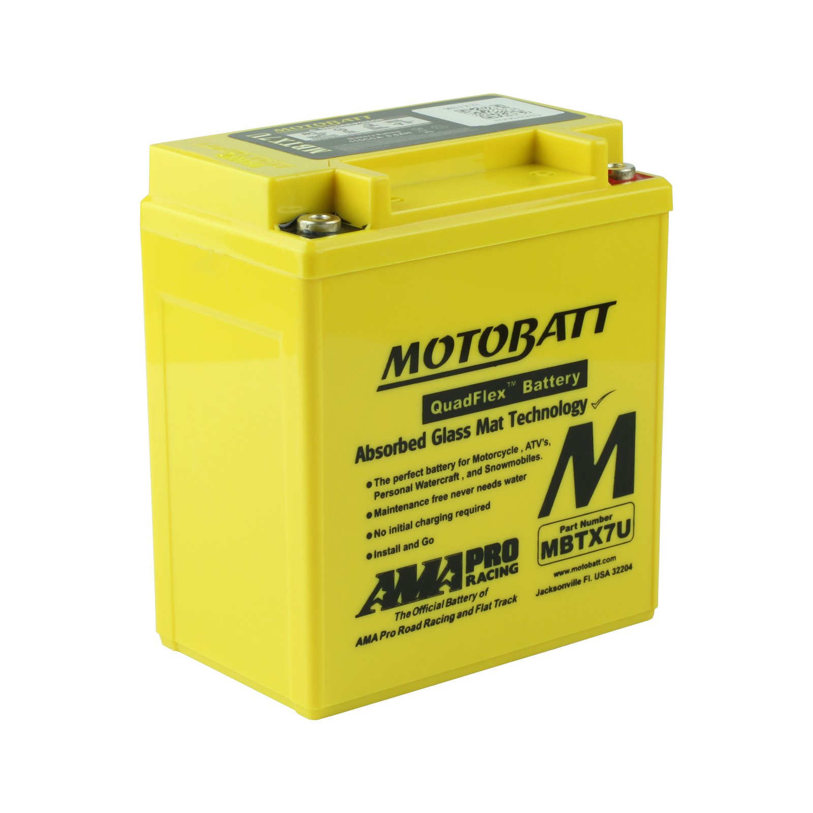 Motobatt MBTX7U 12V 8Ah AGM Battery - Free Shipping: BatteryMart.com