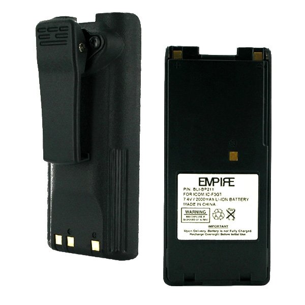 Icom IC-F3GT Replacement Two-Way Radio Battery (7.4V, 2.0Ah, Li-Ion ...