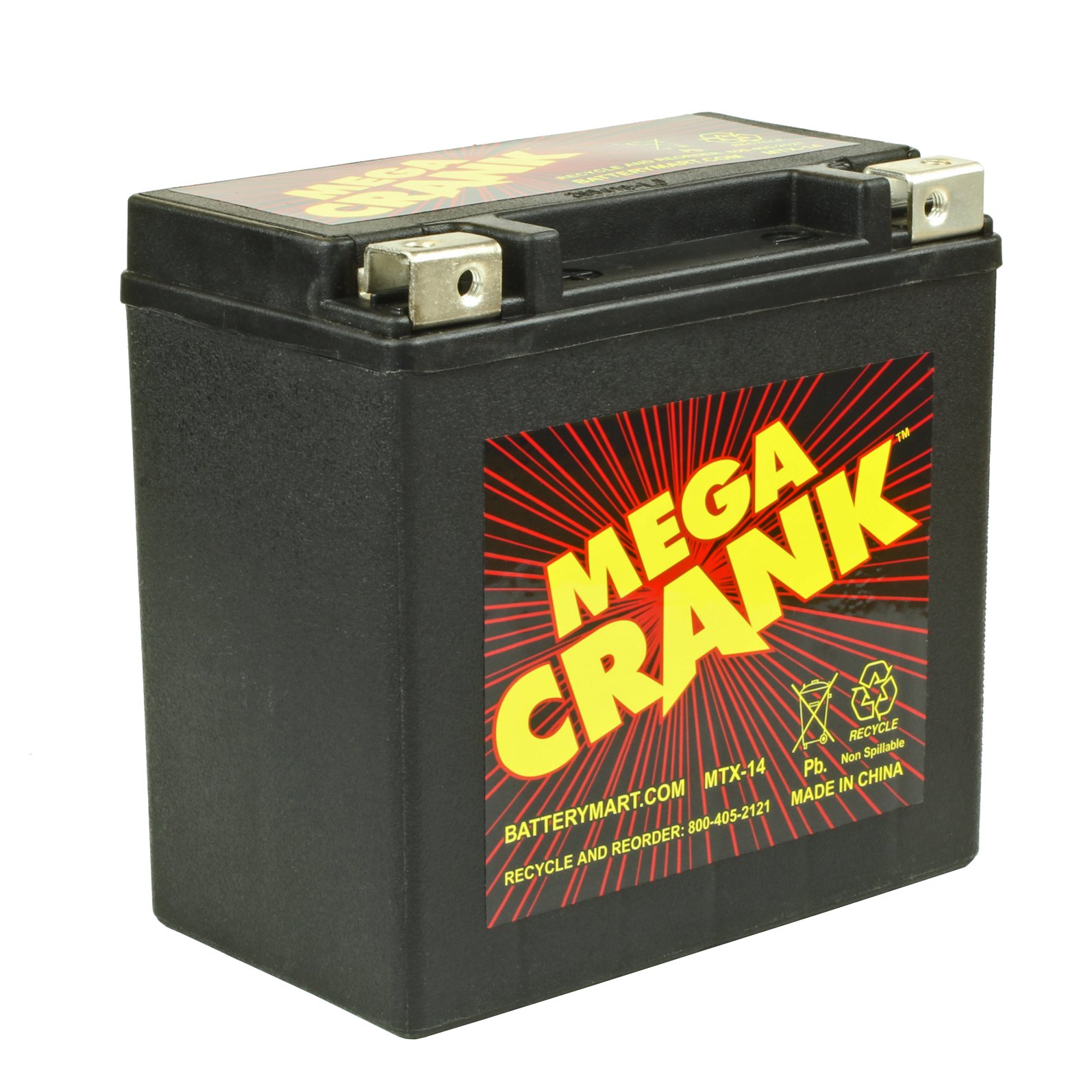 Mega Crank MTX-14 AGM Maintenance Free Battery - Free Shipping ...