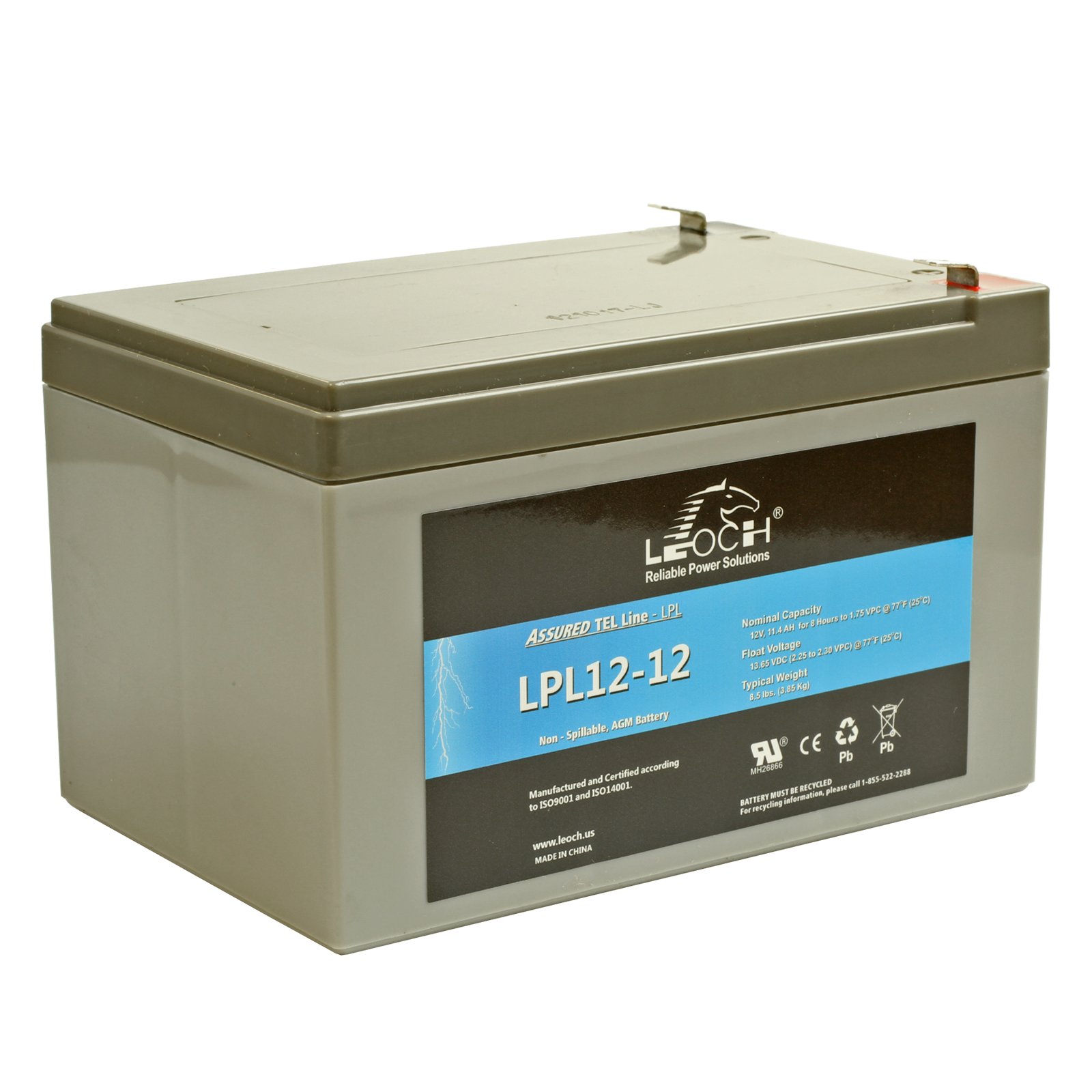 12 Volt 12 Ah Sealed Lead Acid Rechargeable Battery - F2 Terminal ...