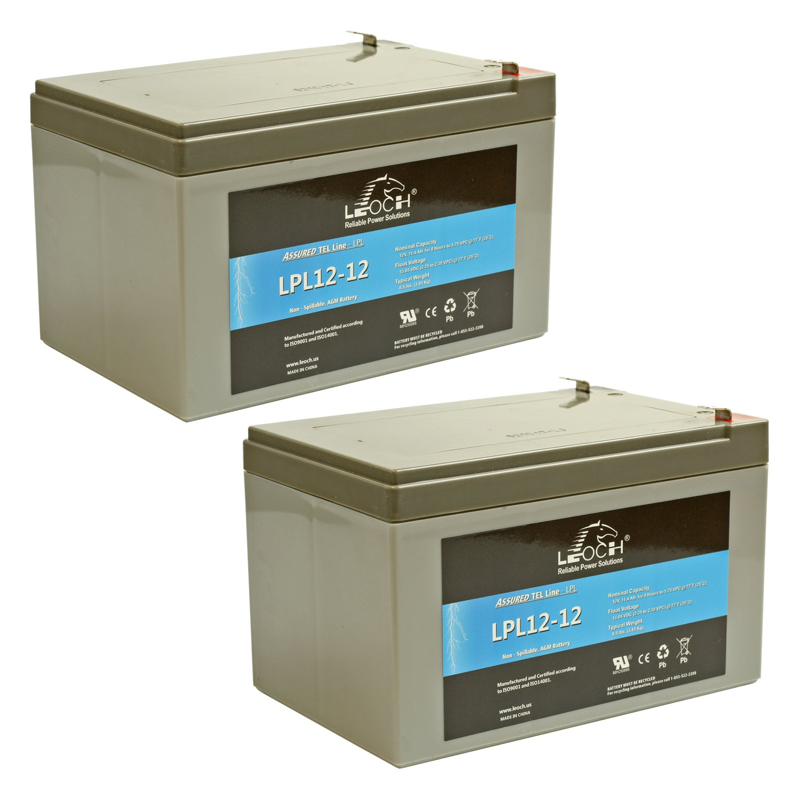 [2 Pack] 12 Volt 12 Ah Sealed Lead Acid Rechargeable Battery - F2 ...