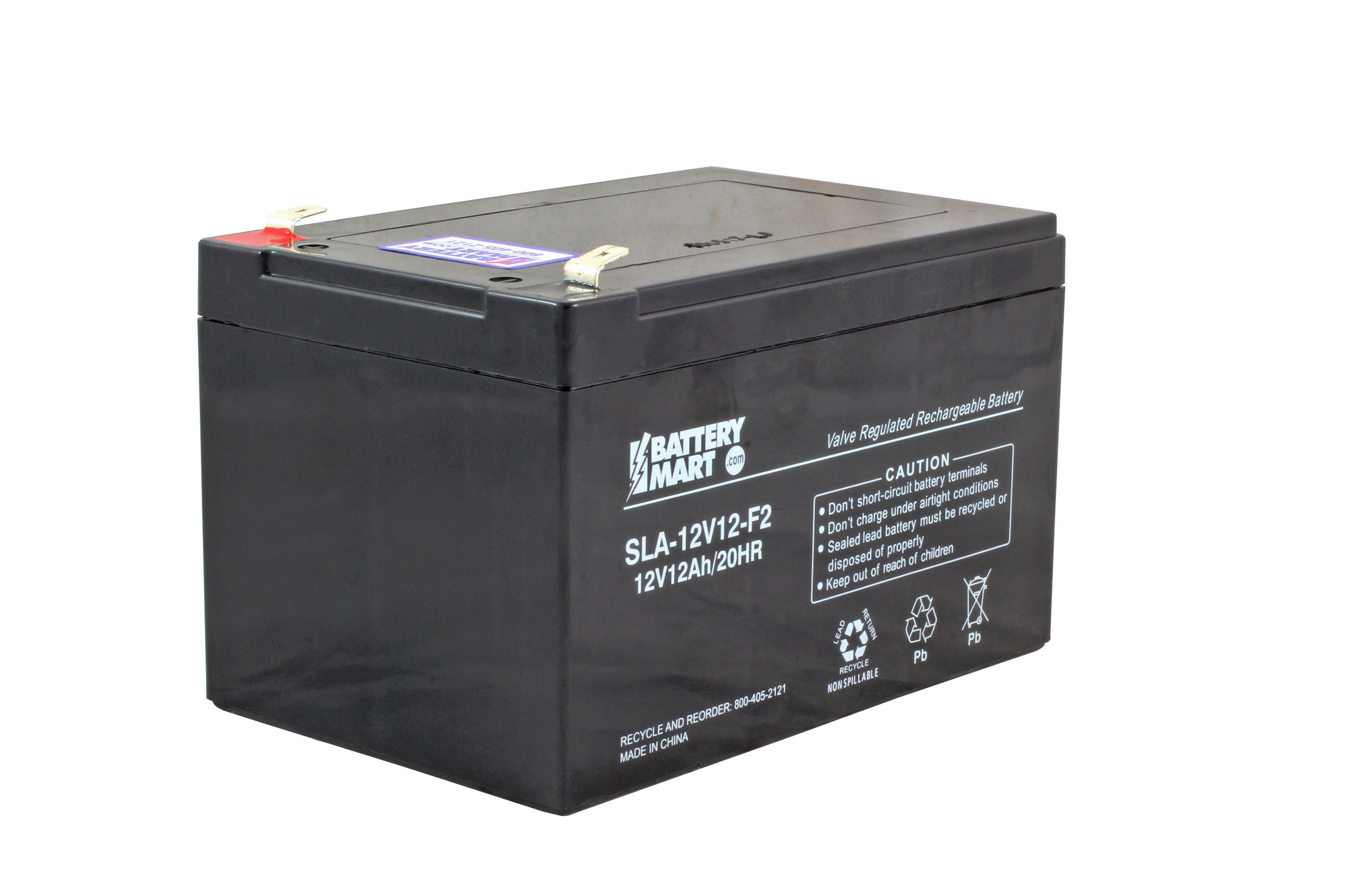 12 Volt 12 Ah Sealed Lead Acid Rechargeable Battery - F2 Terminal ...
