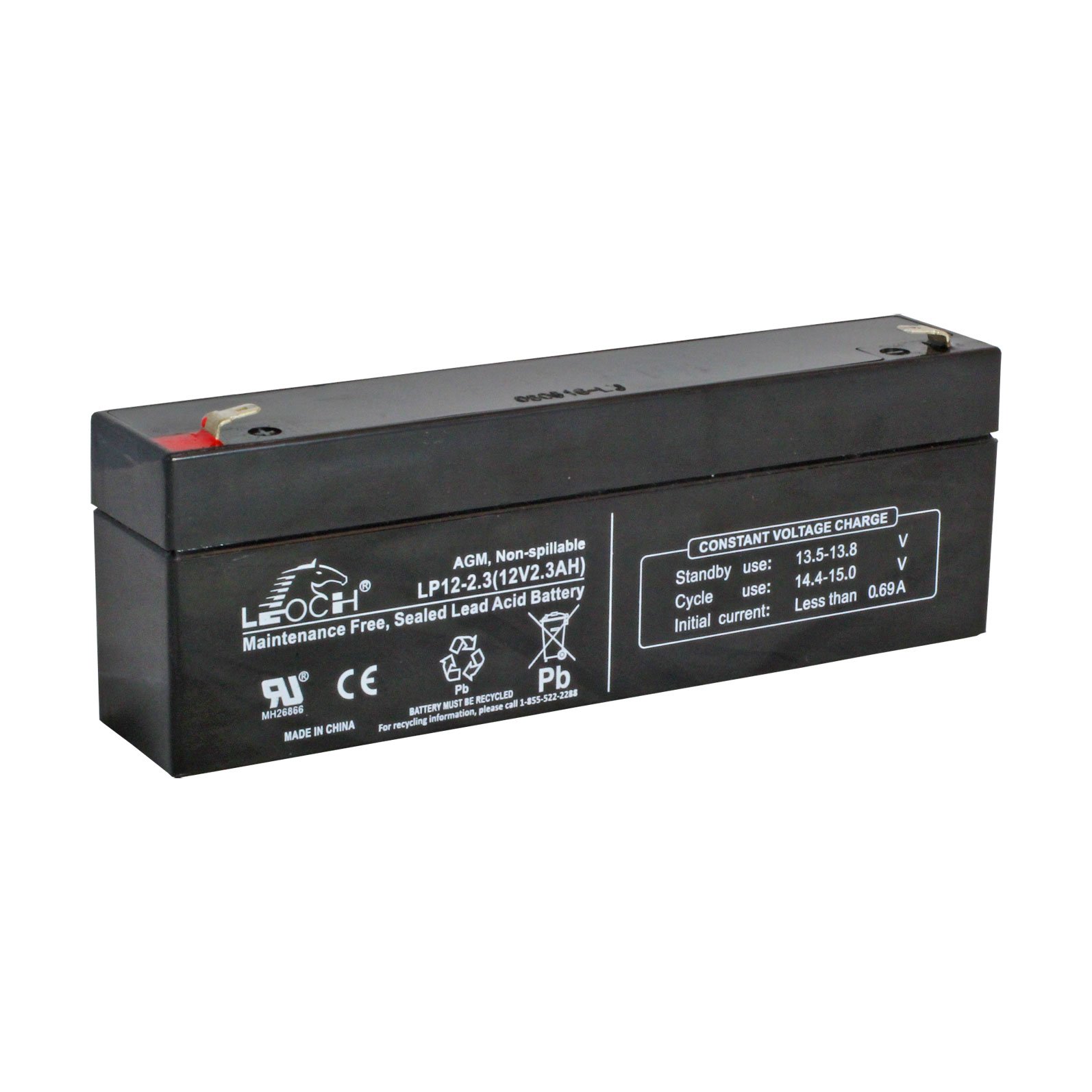 12 Volt 2.2 Ah Sealed Lead Acid Rechargeable Battery - F1 Terminal ...