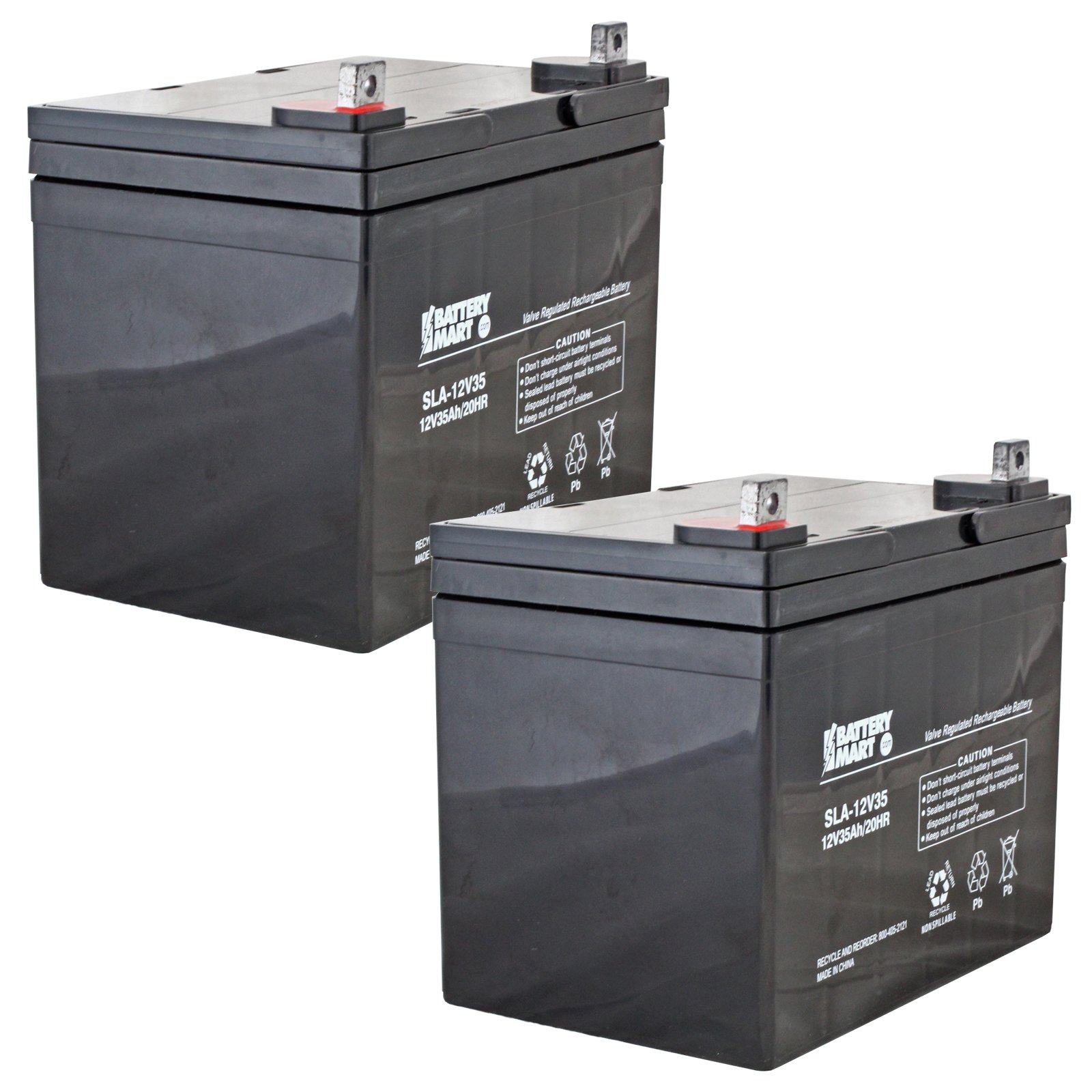 12 Volt 35 Ah AGM Sealed Lead Acid Rechargeable Battery [2 Pack] - Free ...