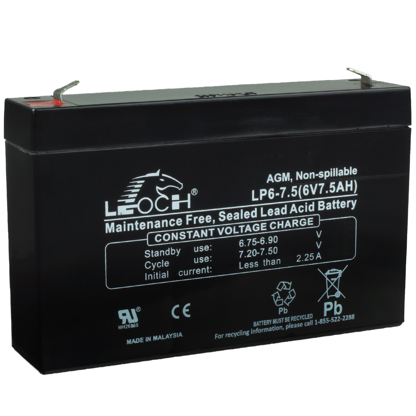 6V 4.5Ah Sealed Lead Acid Battery F1 Terminal Replacement SLA0905 6V 4 ...