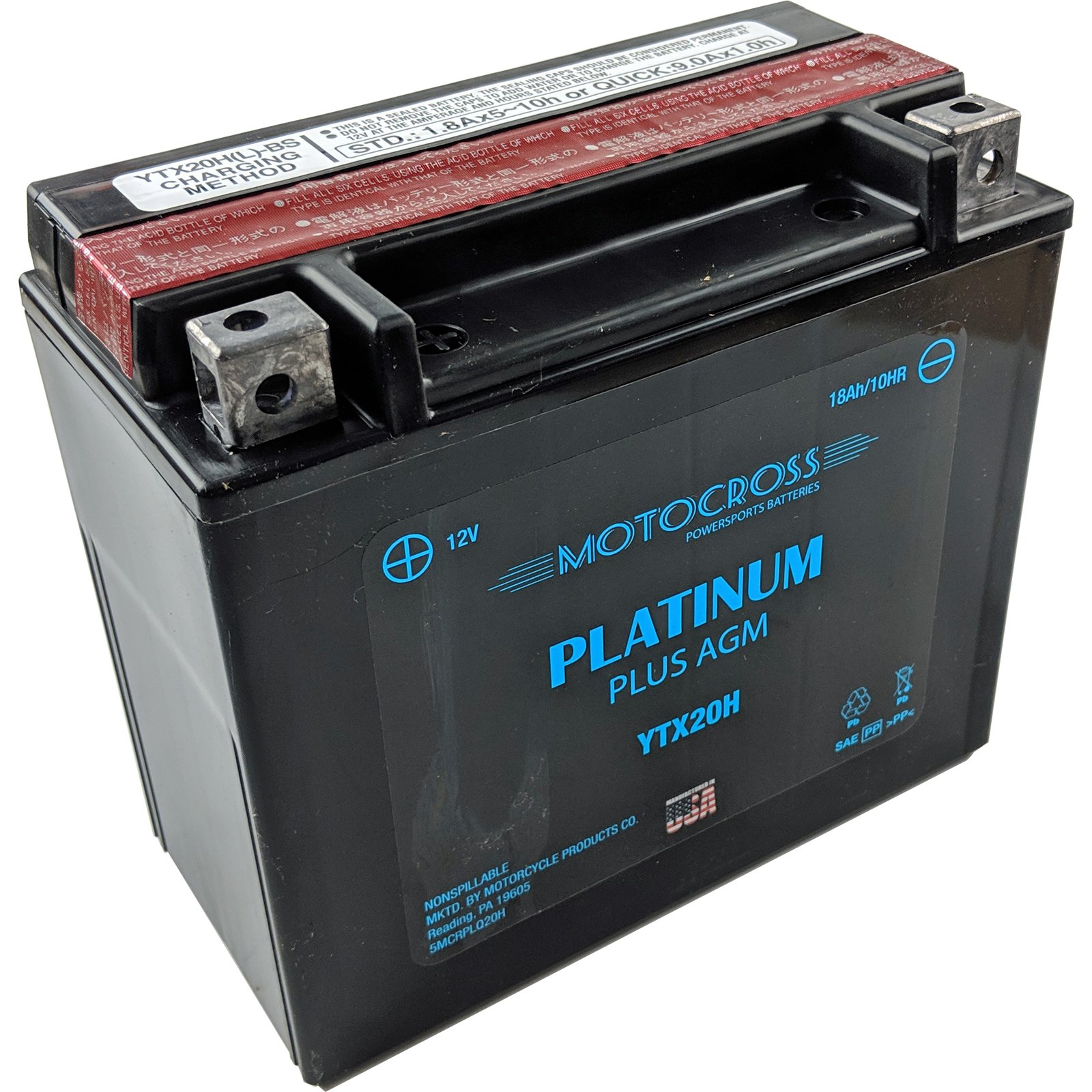 YTX20H-BS AGM Maintenance Free Battery - Free Shipping: BatteryMart.com