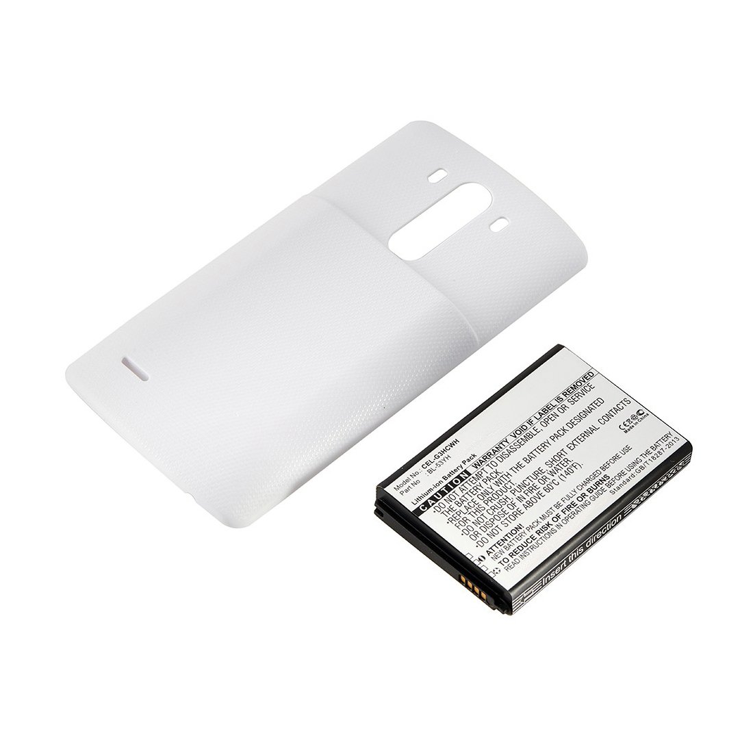 Replacement LG BL-53YH Extended Cell Phone Battery with White Door ...